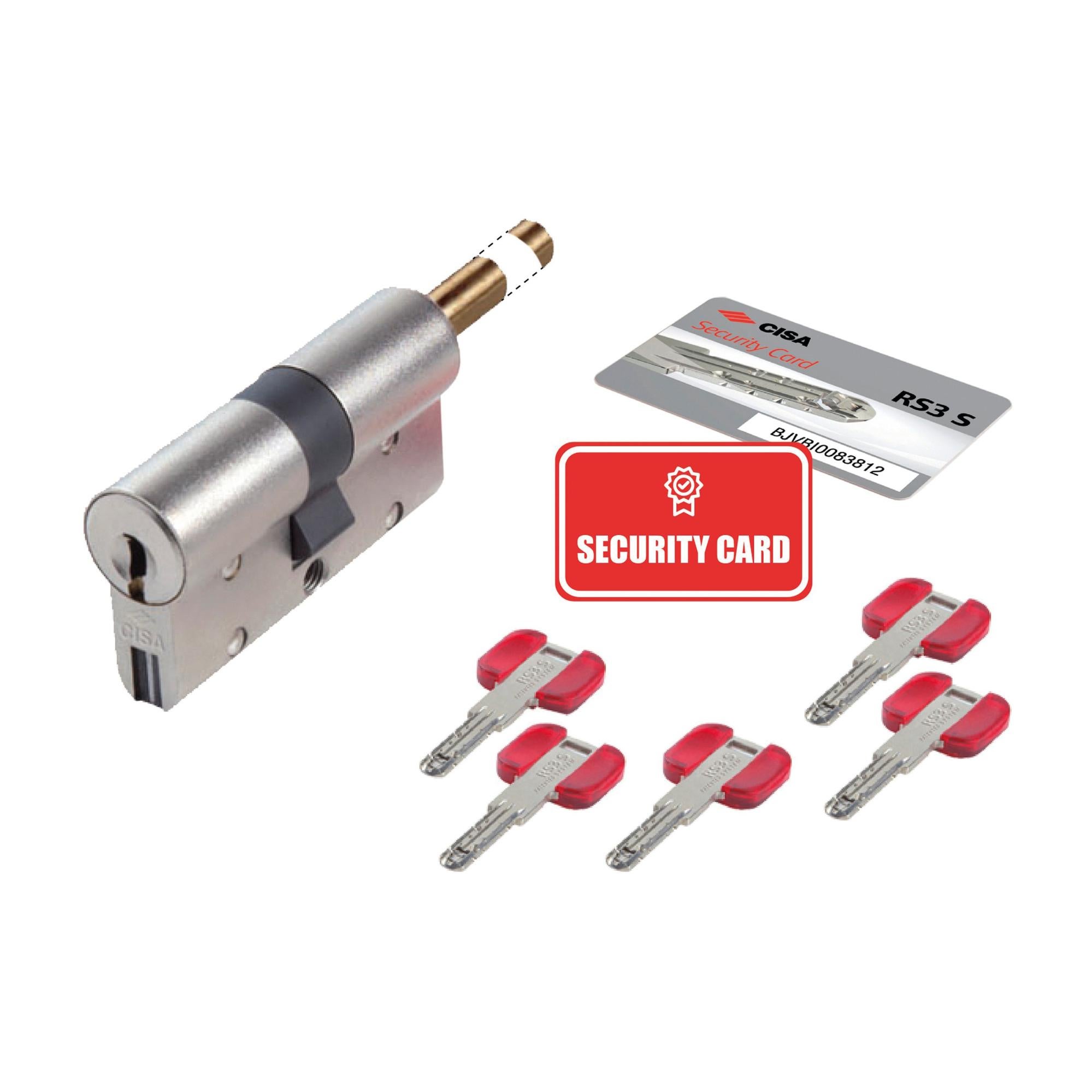 Cilindro CISA RS3, 45 + 30 mm, 1 ingresso chiave e 1 pomolo in ottone ...