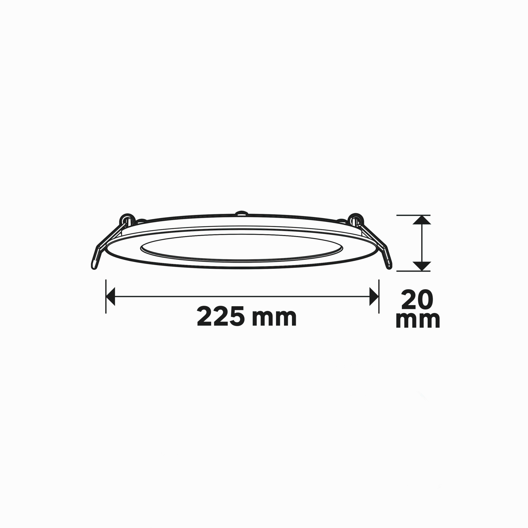 Faretto da incasso LED Extraflat tondo bianco, foro incasso 22,5 cm ...