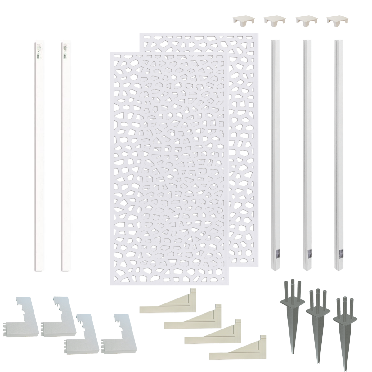 Traliccio fisso Mosaic in polipropilene, bianco, L 200 X H 200 cm, 2 ...