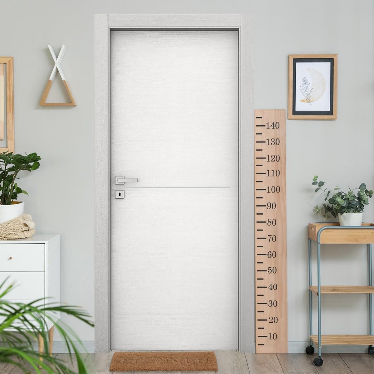 Porta a battente Mondrian bianco matrix L 60 x H 210 cm reversibile ...