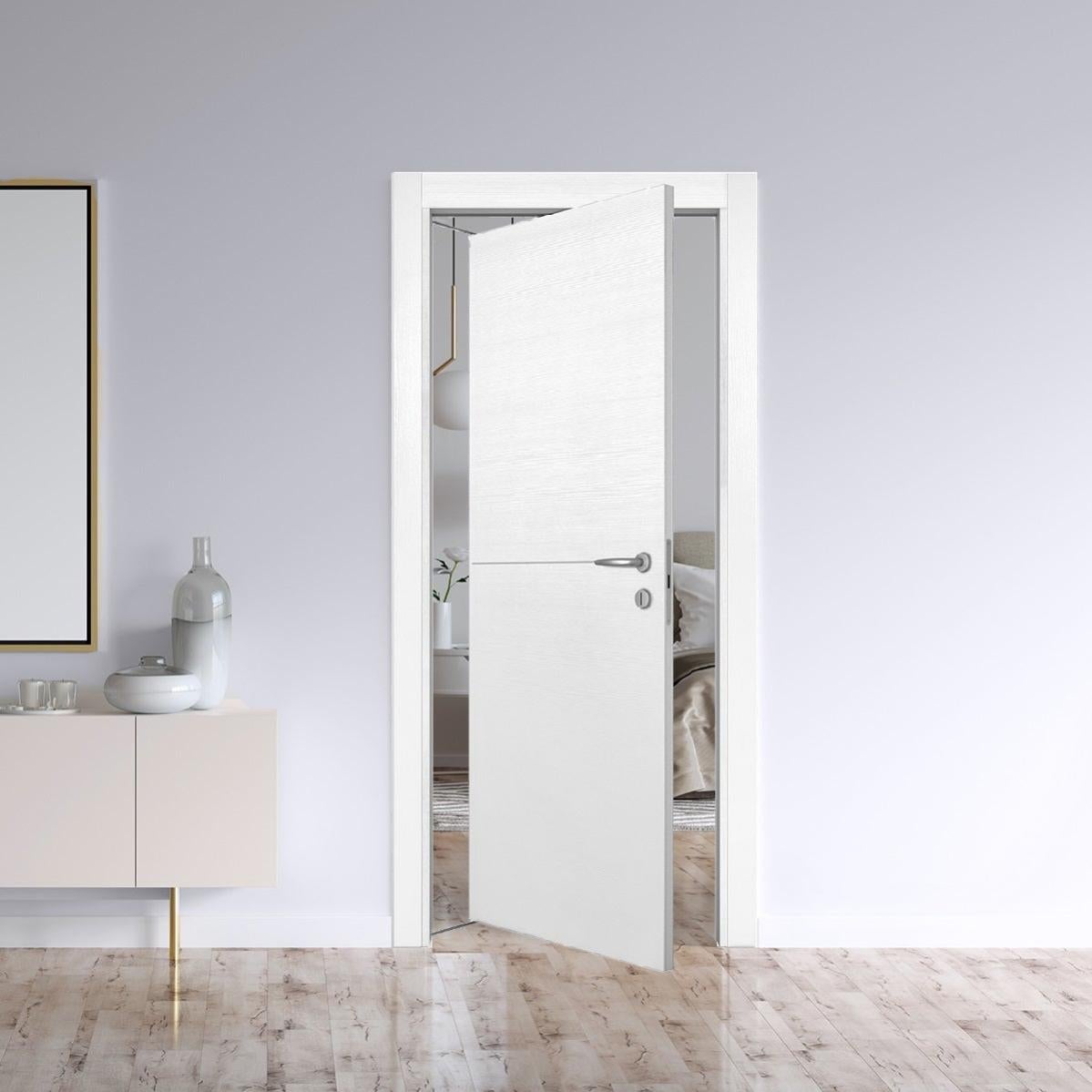 Porta rototraslante Mondrian inserto cromo bianco matrix L 70 x H 210 ...