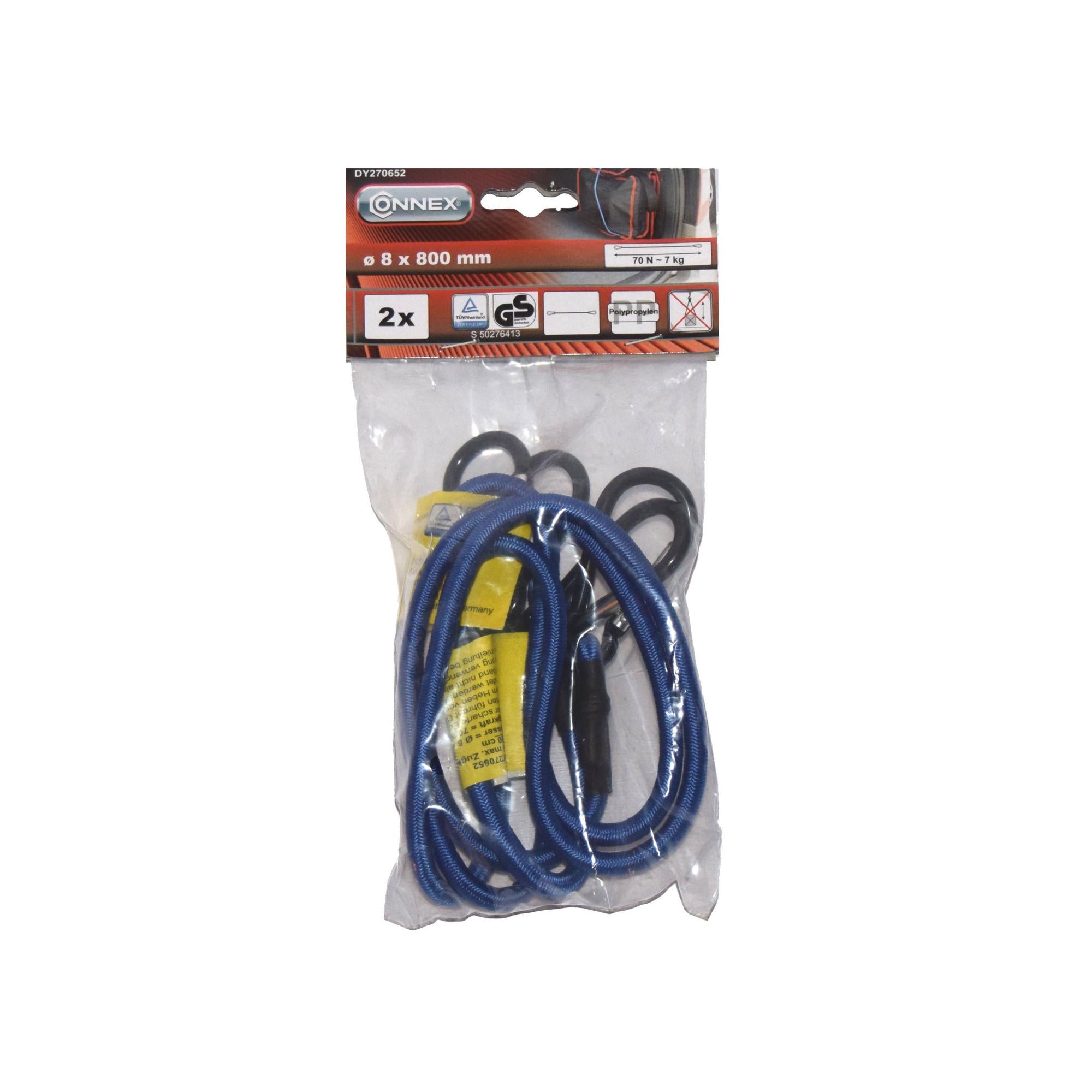 Corda elastica con gancio blu L 0.8 m x Ø 8 mm 2 pezzi | Leroy Merlin