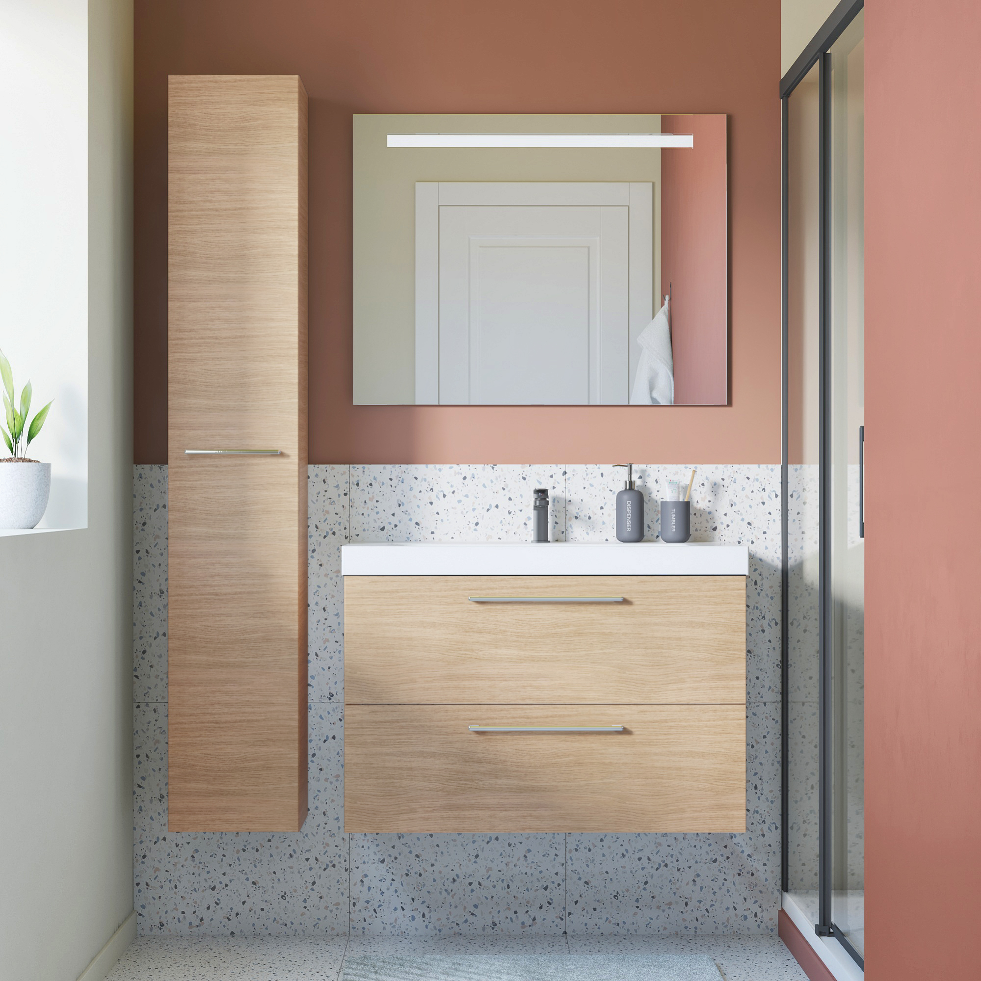 Mobile bagno rovere chiaro L 90 cm | Leroy Merlin