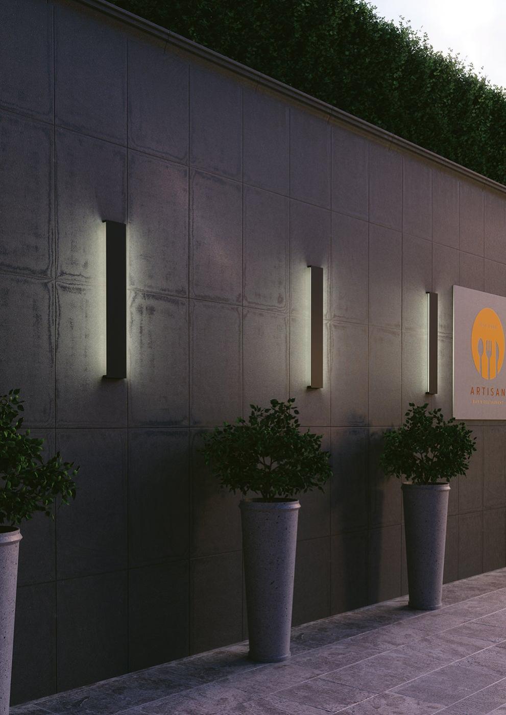 Applique Ribbon LED in alluminio, antracite, 20W 2600LM IP65 INTEC ...