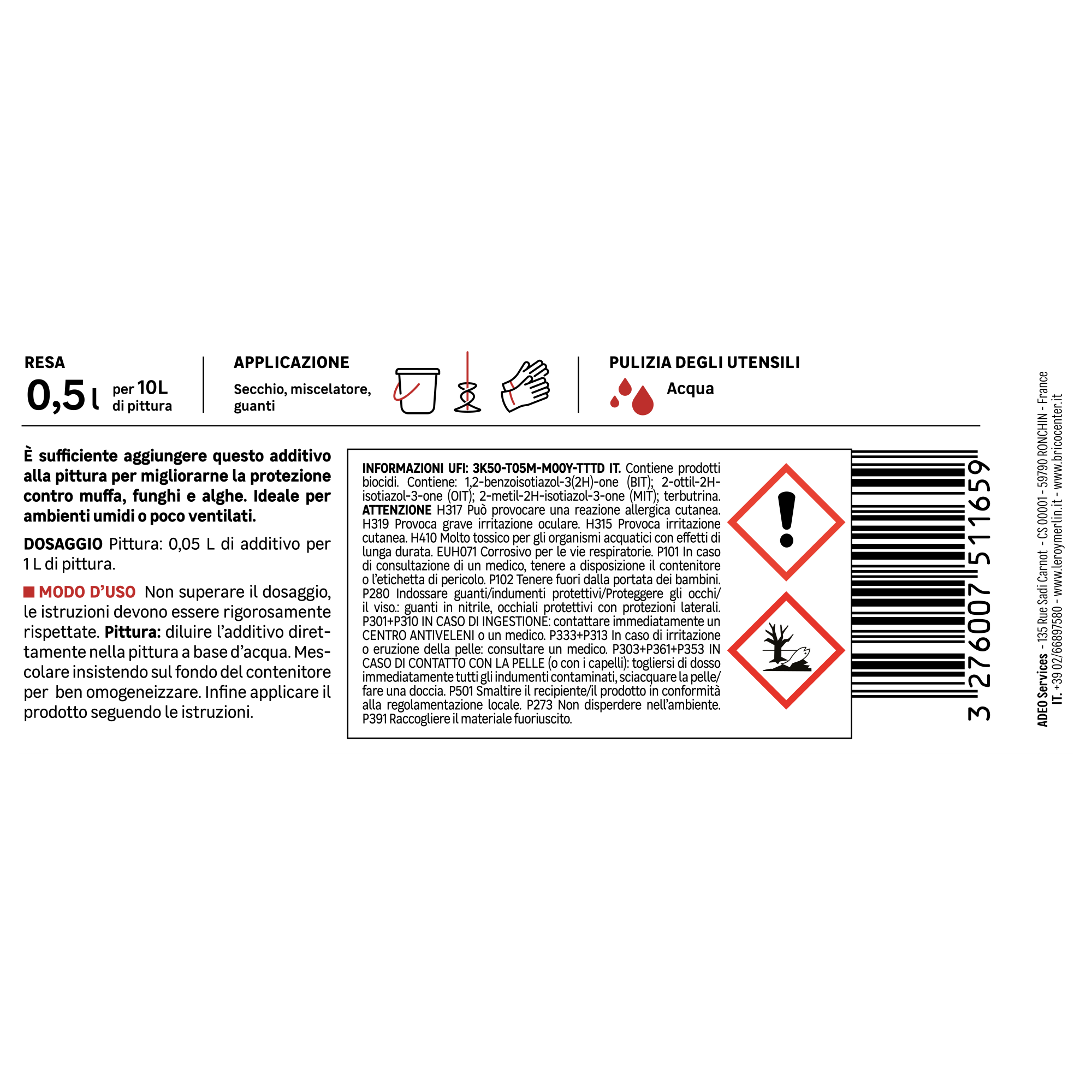 Additivo vernice AXTON 0.5 L incolore | Leroy Merlin
