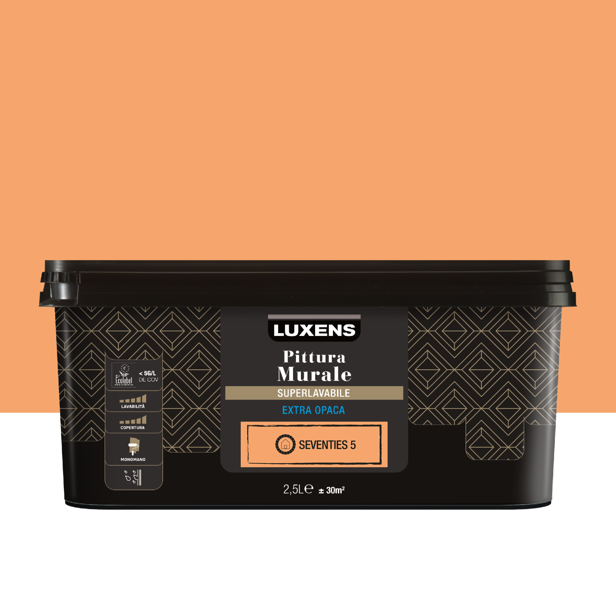 Pittura per interni, super lavabile LUXENS arancio seventies 5, 2.5 L ...