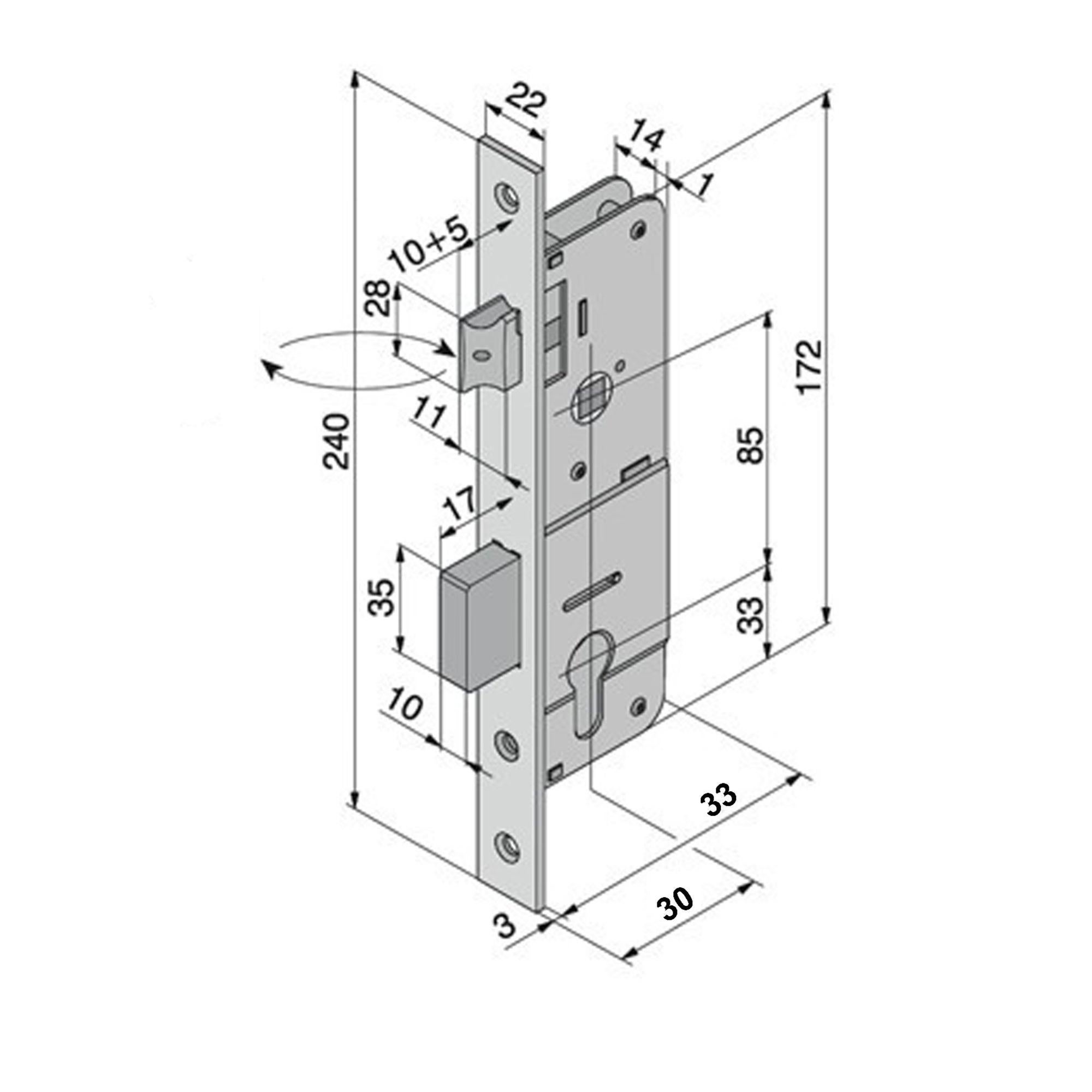 Serratura da infilare con cilindro interasse 82 mm | Leroy Merlin