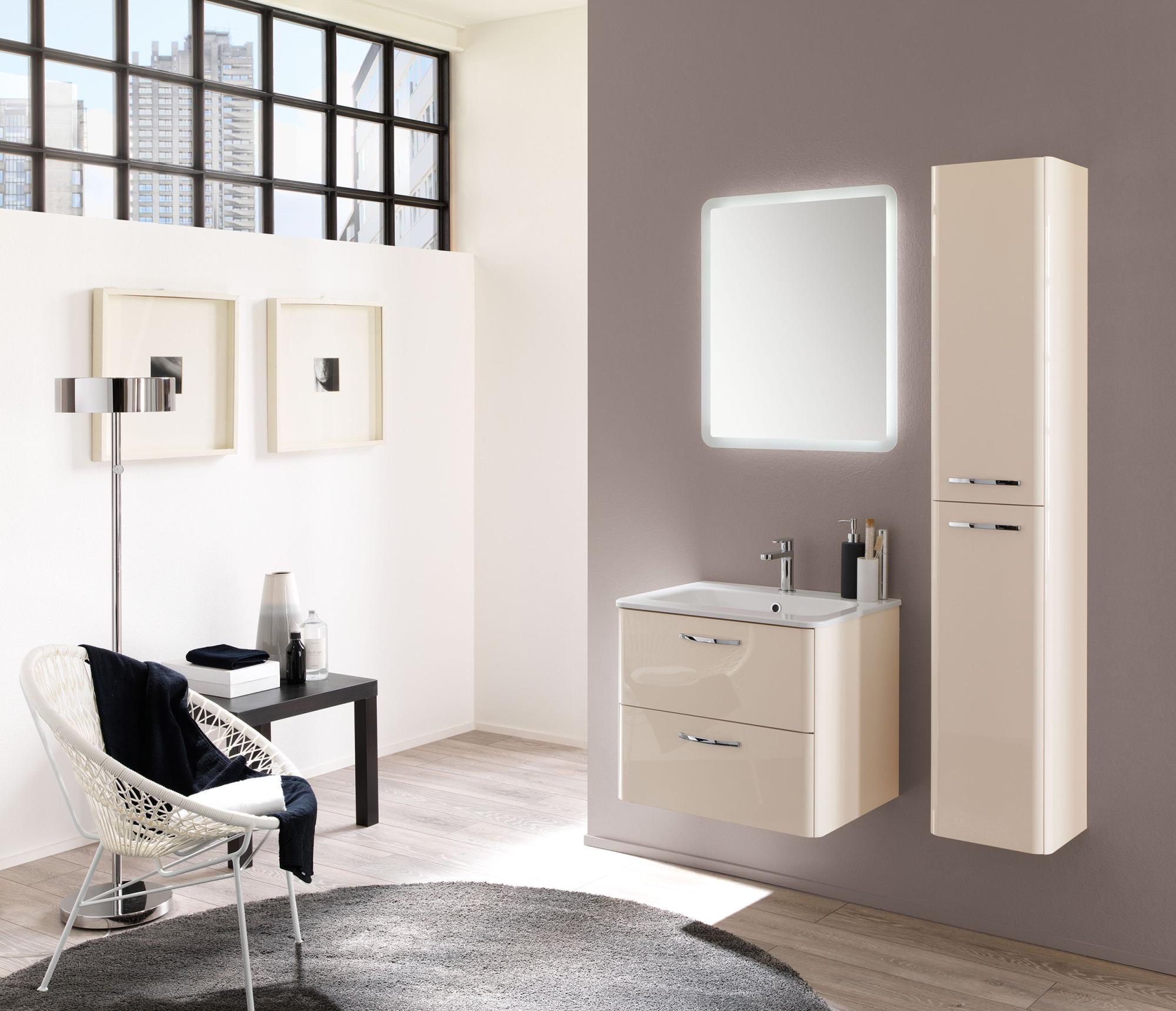 Mobile sottolavabo e lavabo Best laccato lucido crema L 61 x P 46 H 51. ...