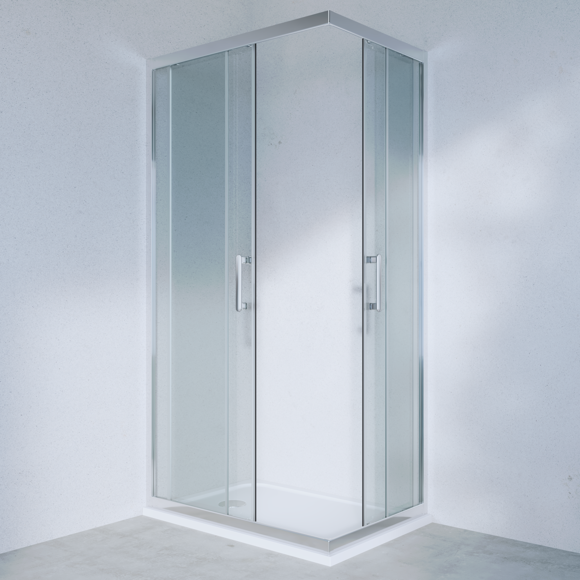 Box doccia rettangolare scorrevole Easy 80 x 100 cm, H 190 cm in vetro ...