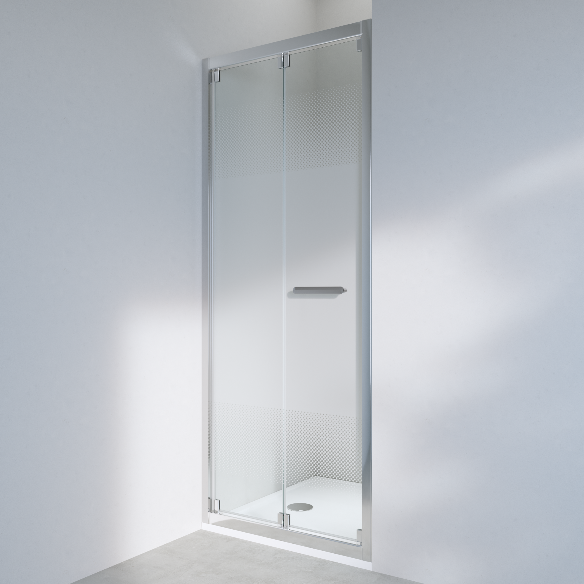 Porta doccia pieghevole Easy 90 cm, H 190 cm in vetro, spessore 6 mm ...