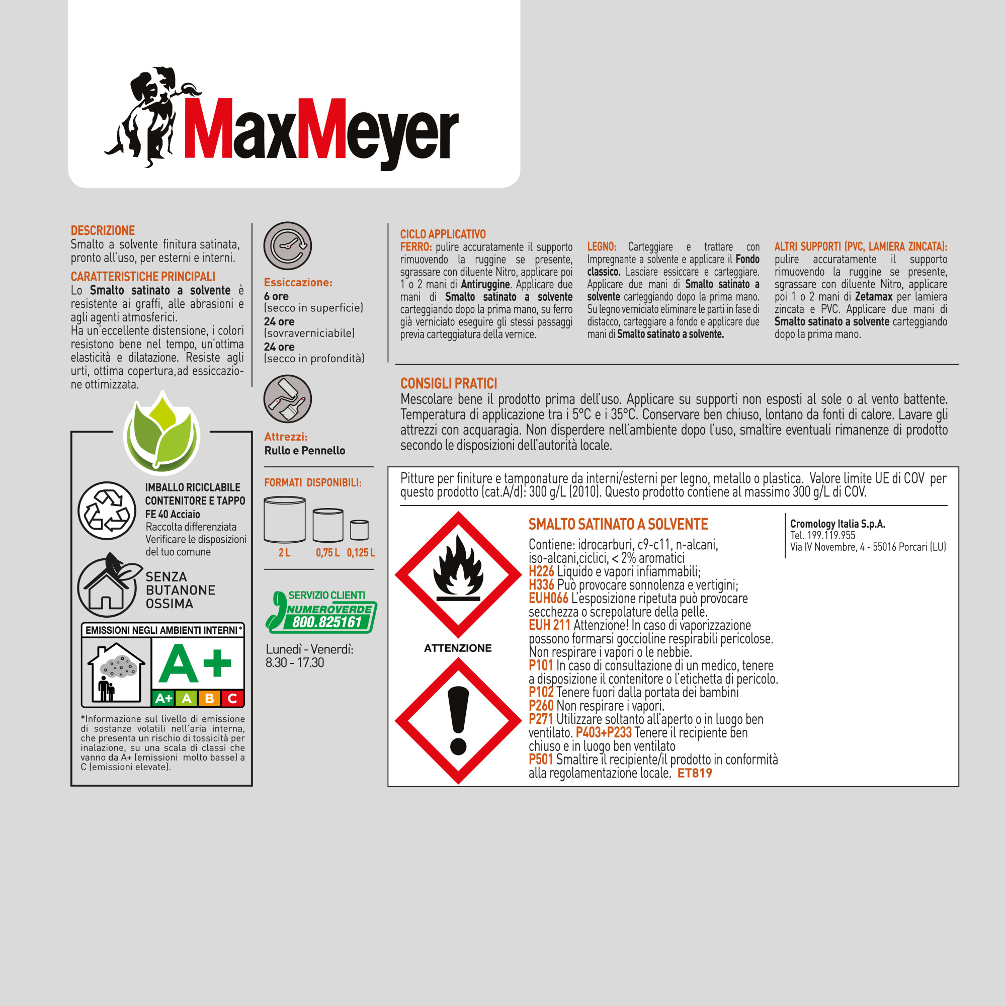Smalto MAX MEYER base solvente grigio chiaro r7035 0.75 L | Leroy Merlin
