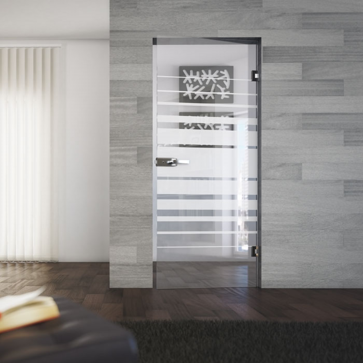 Porta battente Bora Horizon trasparente e satinato L 70 x H 210 cm ...