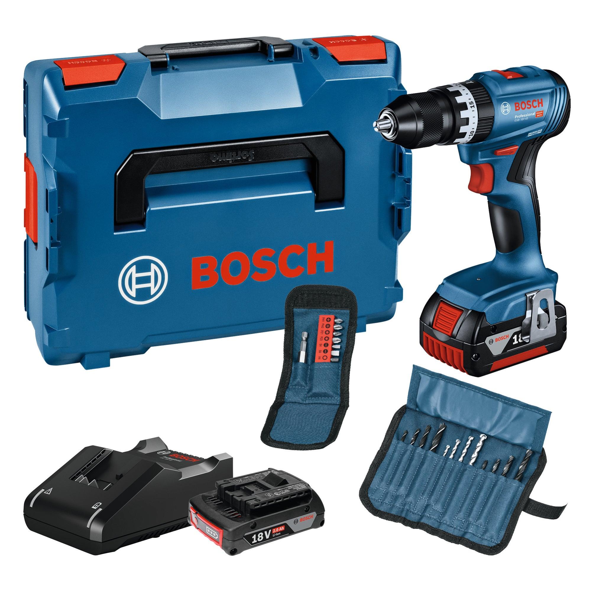 Trapano a percussione a batteria BOSCH PROFESSIONAL GSB 18 V, 4 Ah, 2 ...