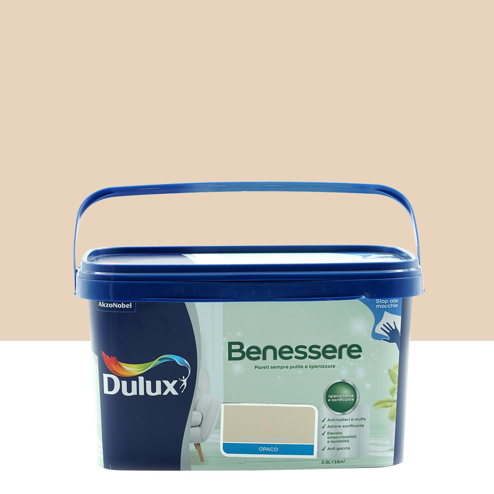 Pittura per interni super lavabile, DULUX beige macadamia opaco, 2.5 L ...