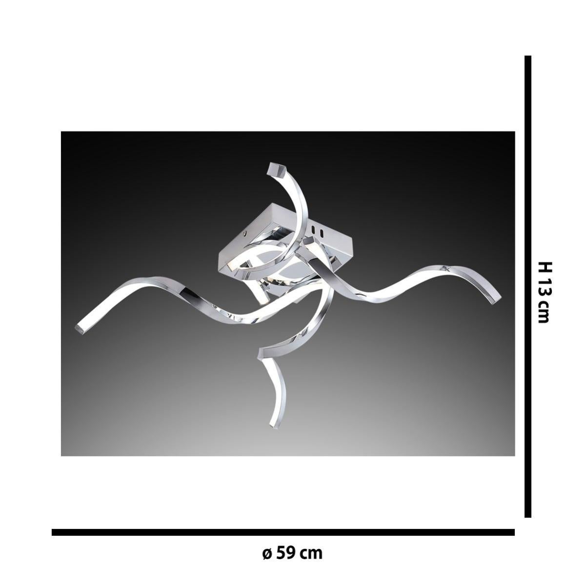 Plafoniera moderno LED Evelin, argento x cm, luce CCT dimmerabile ...