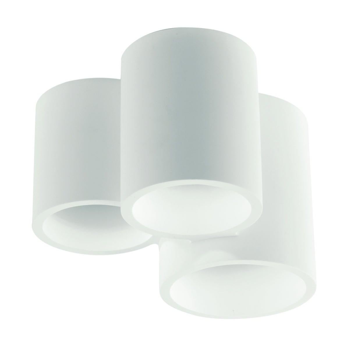 Plafoniera moderno Banjie bianco, in gesso, 22 cm, 3 luci INSPIRE ...