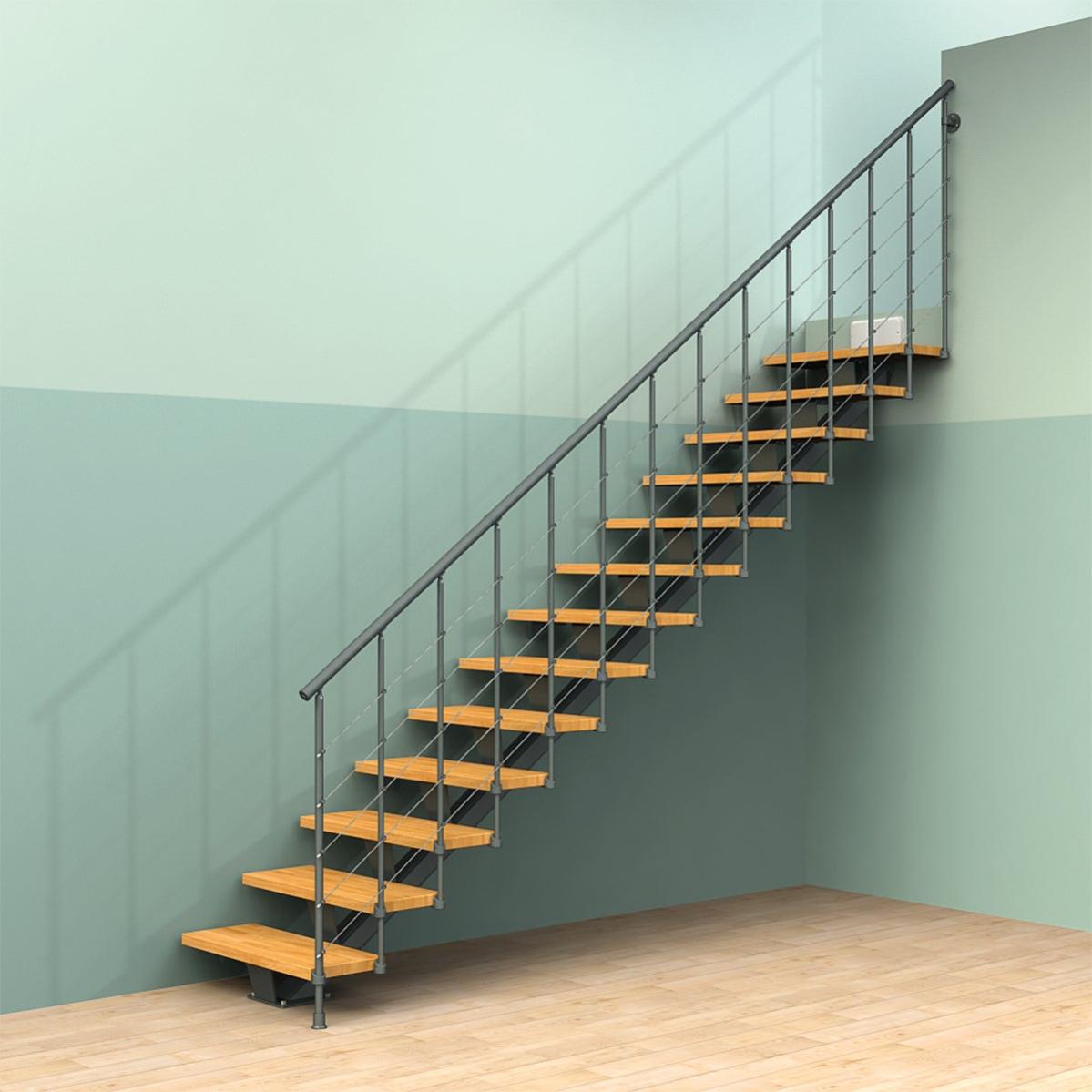 Scala a rampa dritto Mas 050 Inox FONTANOT, larghezza 75 cm, struttura ...