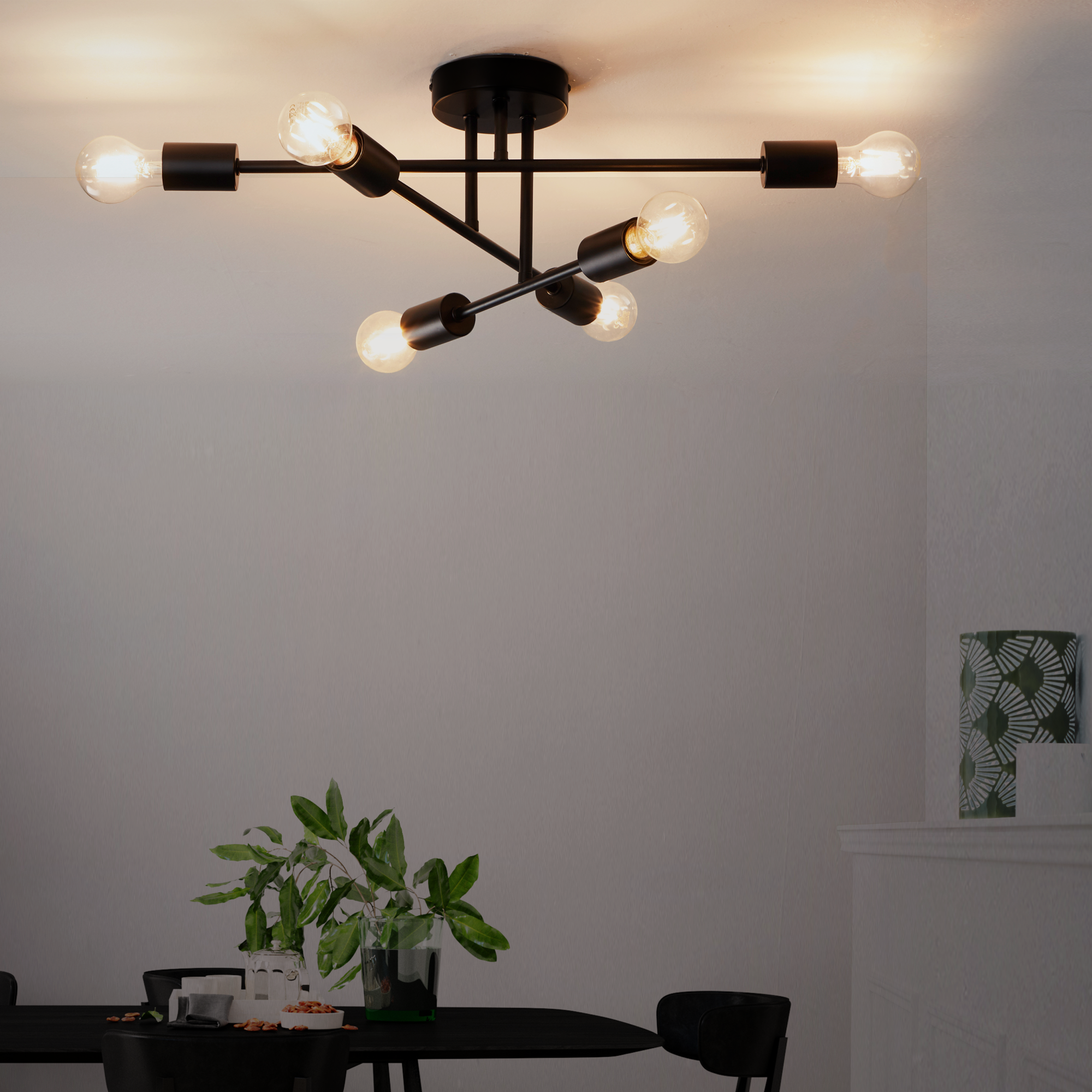 Plafoniera design Lina 6 x E27 nero 61 cm x 4.2 cm INSPIRE | Leroy Merlin