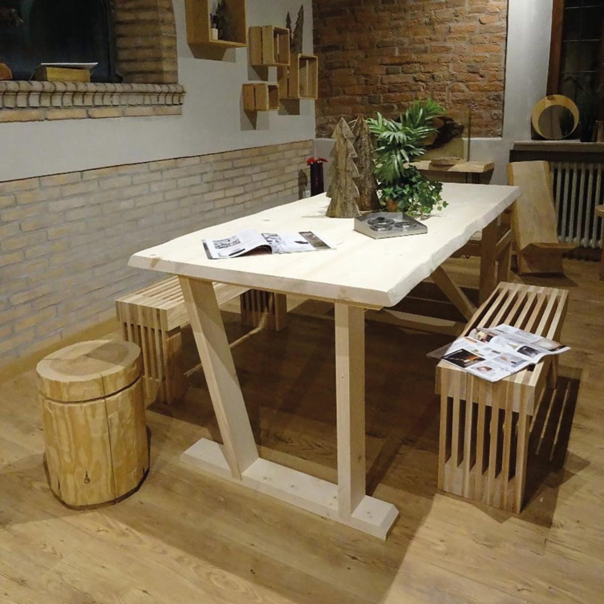 Tavolo da pranzo in legno grezzo naturale L 90 x H 79 cm | Leroy Merlin