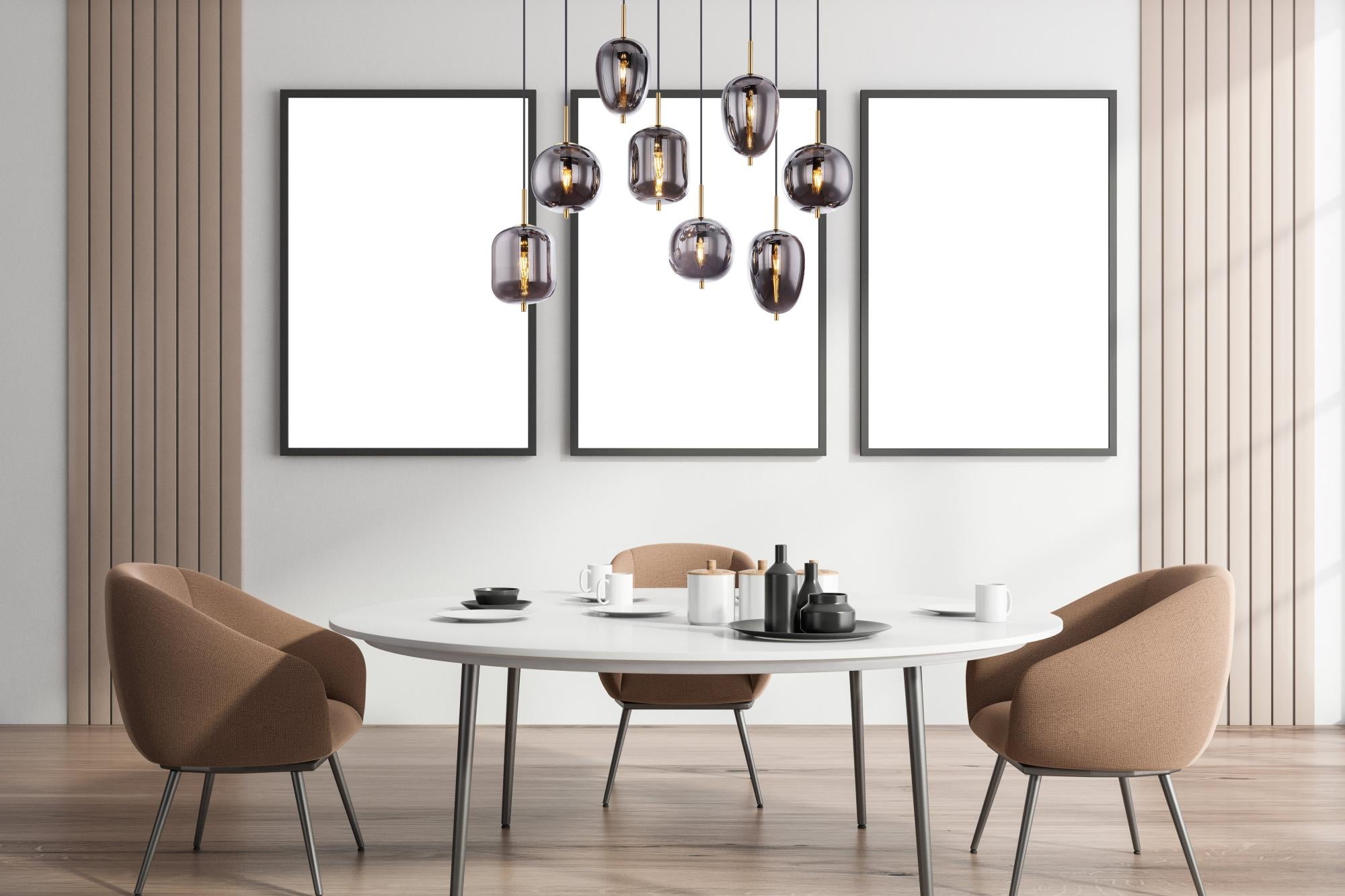 Lampadario Moderno Blacky I fumè in vetro, 8 luci, GLOBO | Leroy Merlin