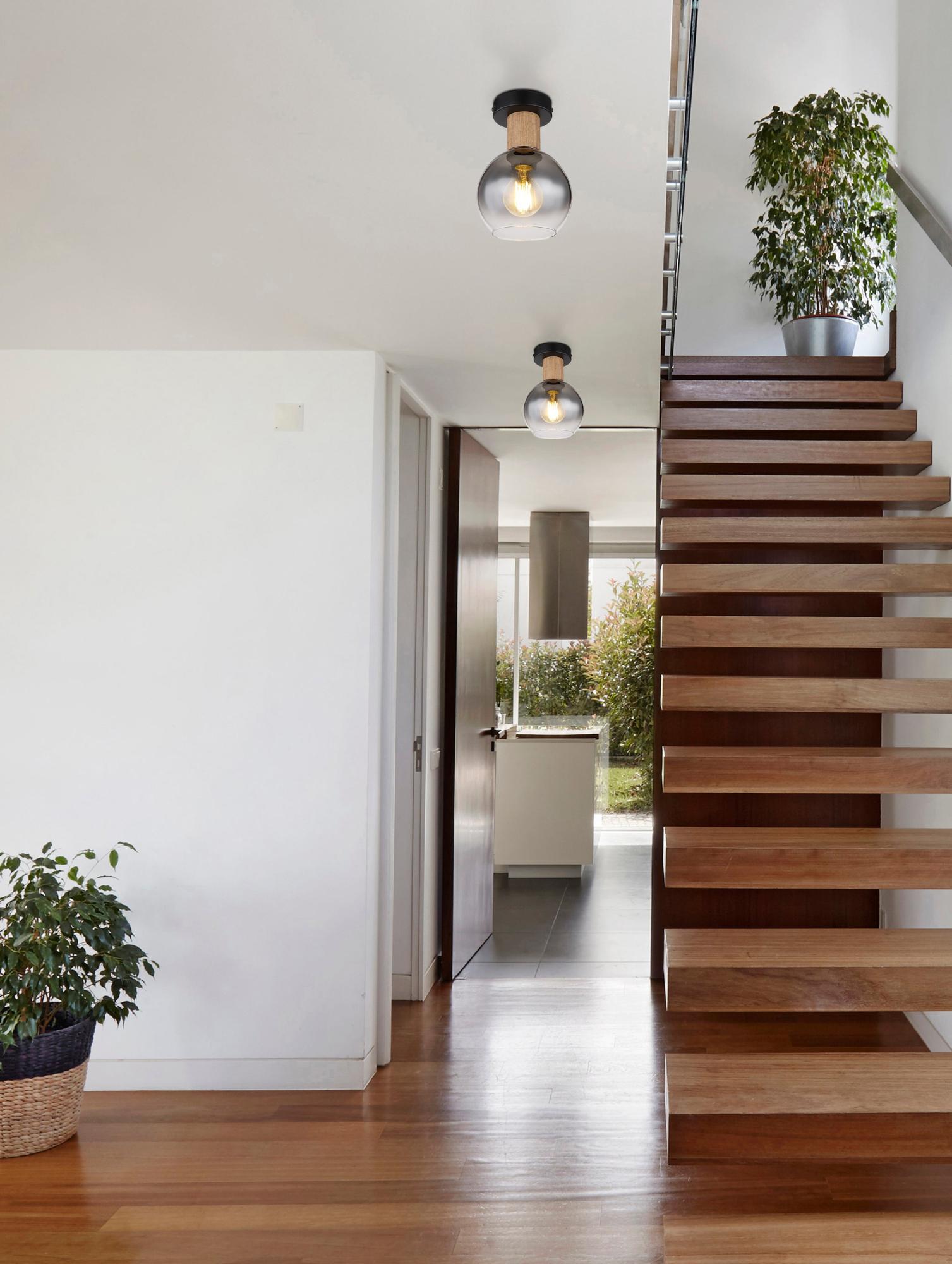 Plafoniera moderno Moitas nero, in vetro, GLOBO | Leroy Merlin