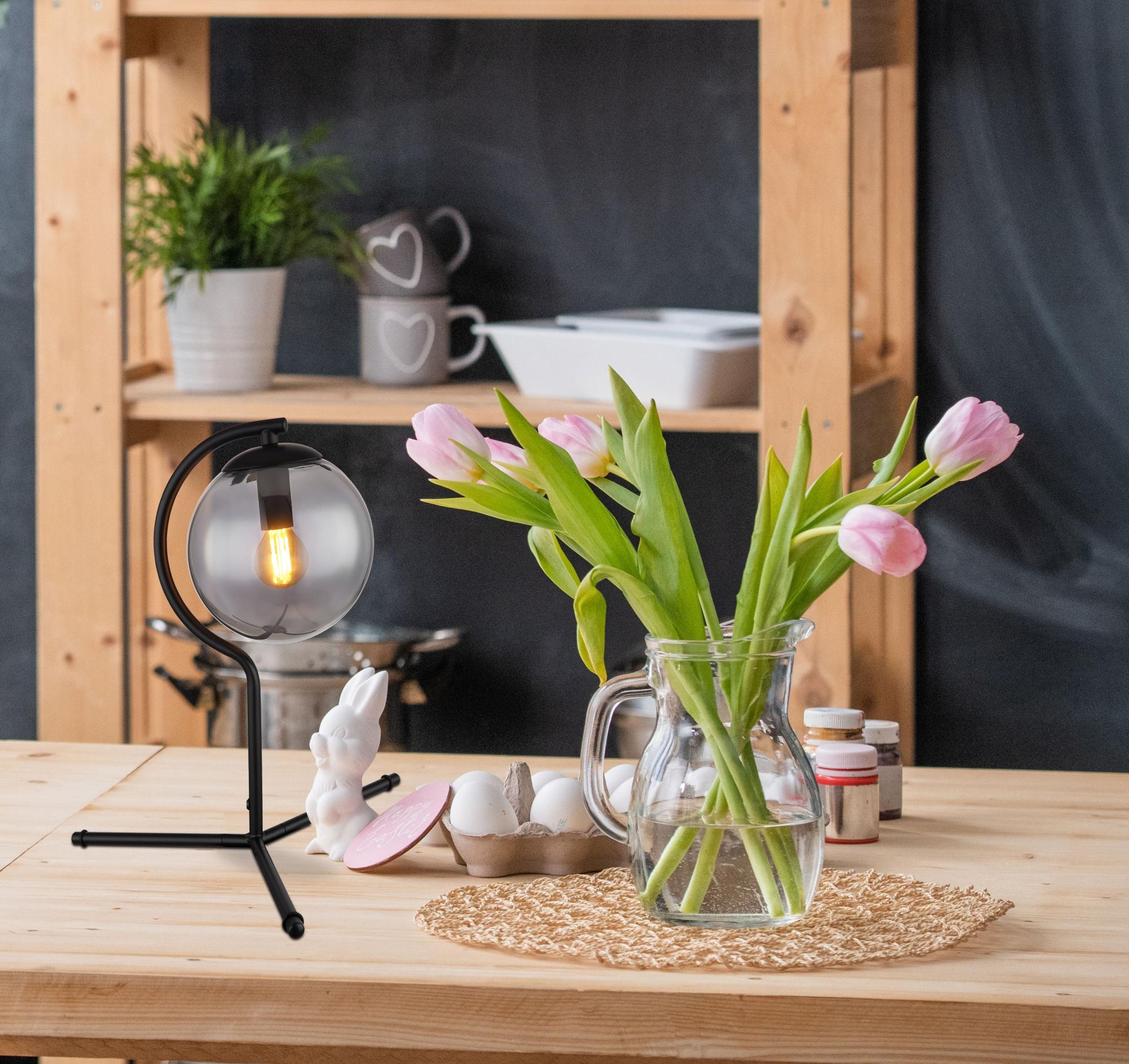 Lampada da tavolo moderno Porry nero, in vetro, GLOBO | Leroy Merlin