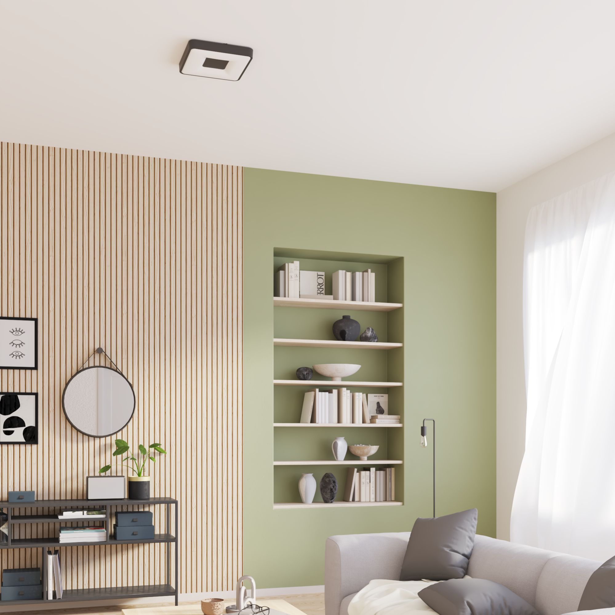 Plafoniera design LED Piazo nero luce CCT 5600 LM INSPIRE | Leroy Merlin