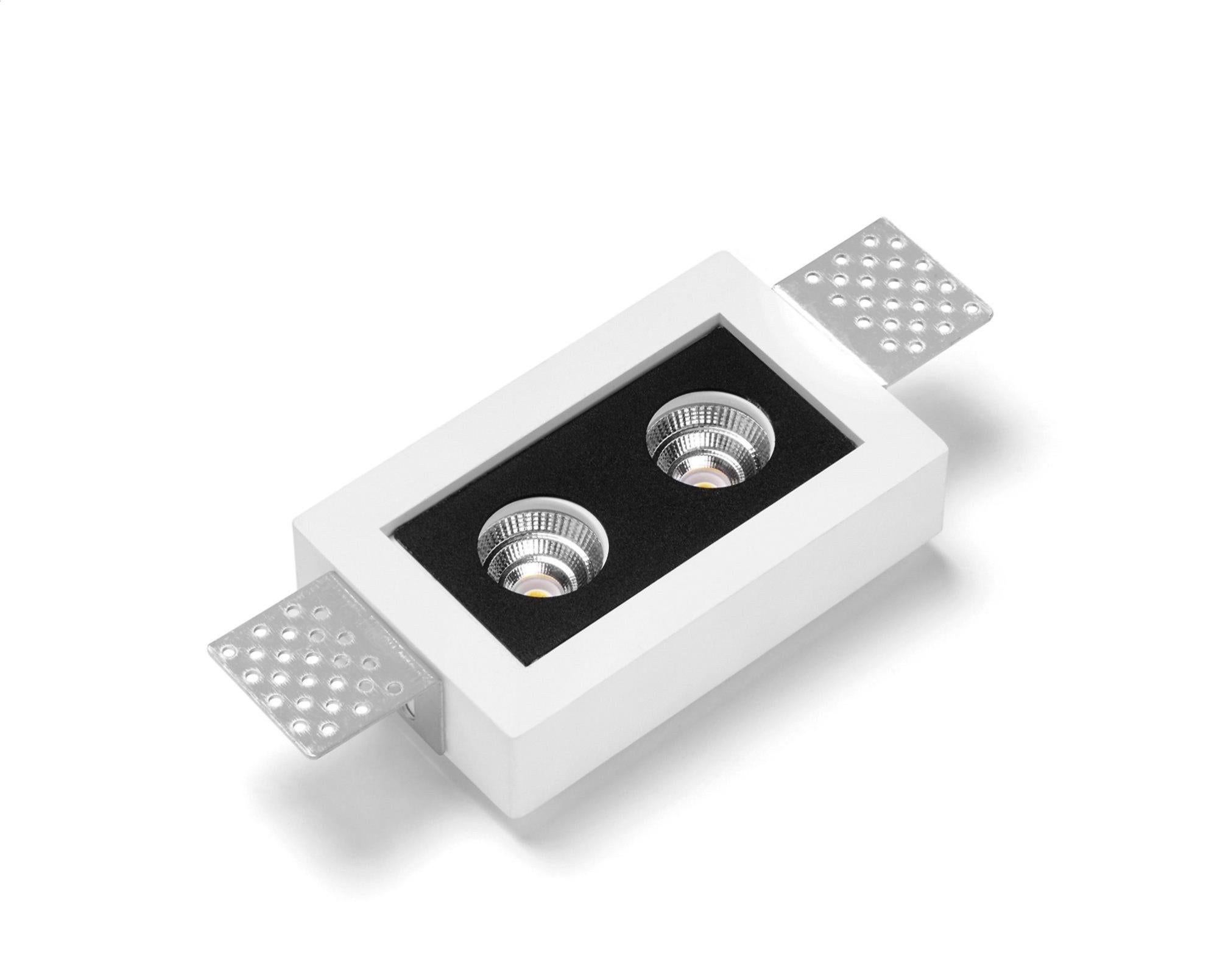Faretto da incasso LED integrato Samo in gesso rettangolare bianco ...
