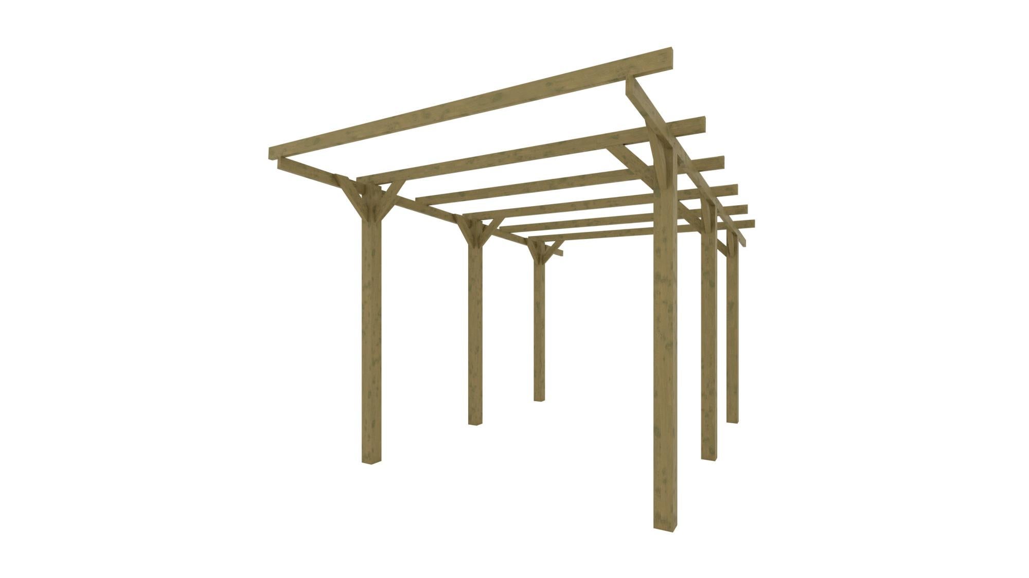 Pergola legno massello Carport Rhyno L 304 cm x P 503 cm | Leroy Merlin