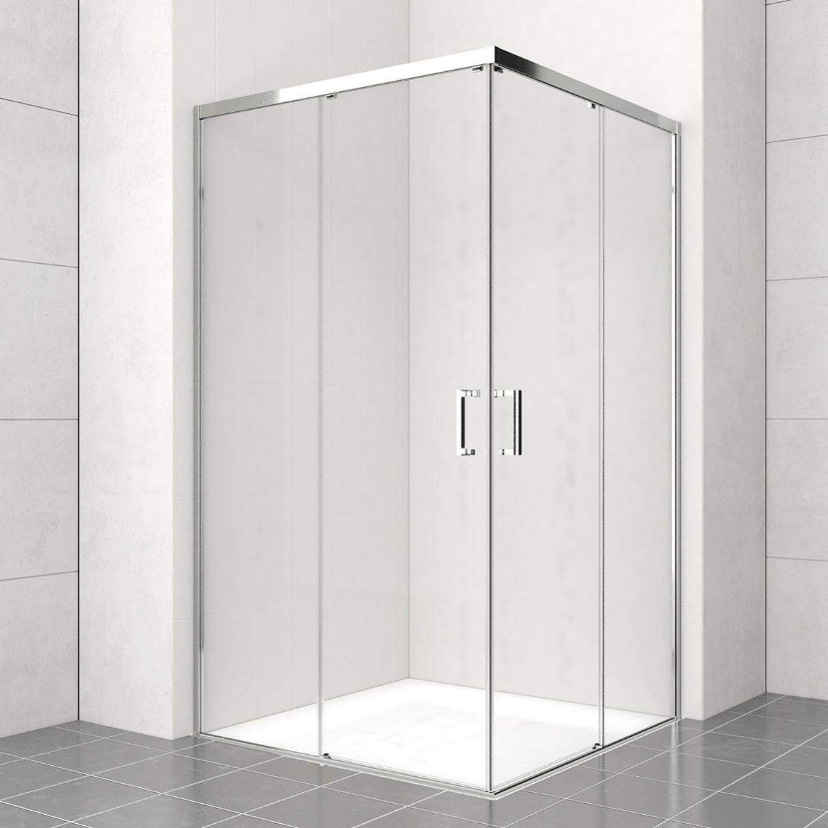 Box doccia 1 anta fissa + 1 anta scorrevole JAZZ 70 x 70 cm, H 200 cm ...