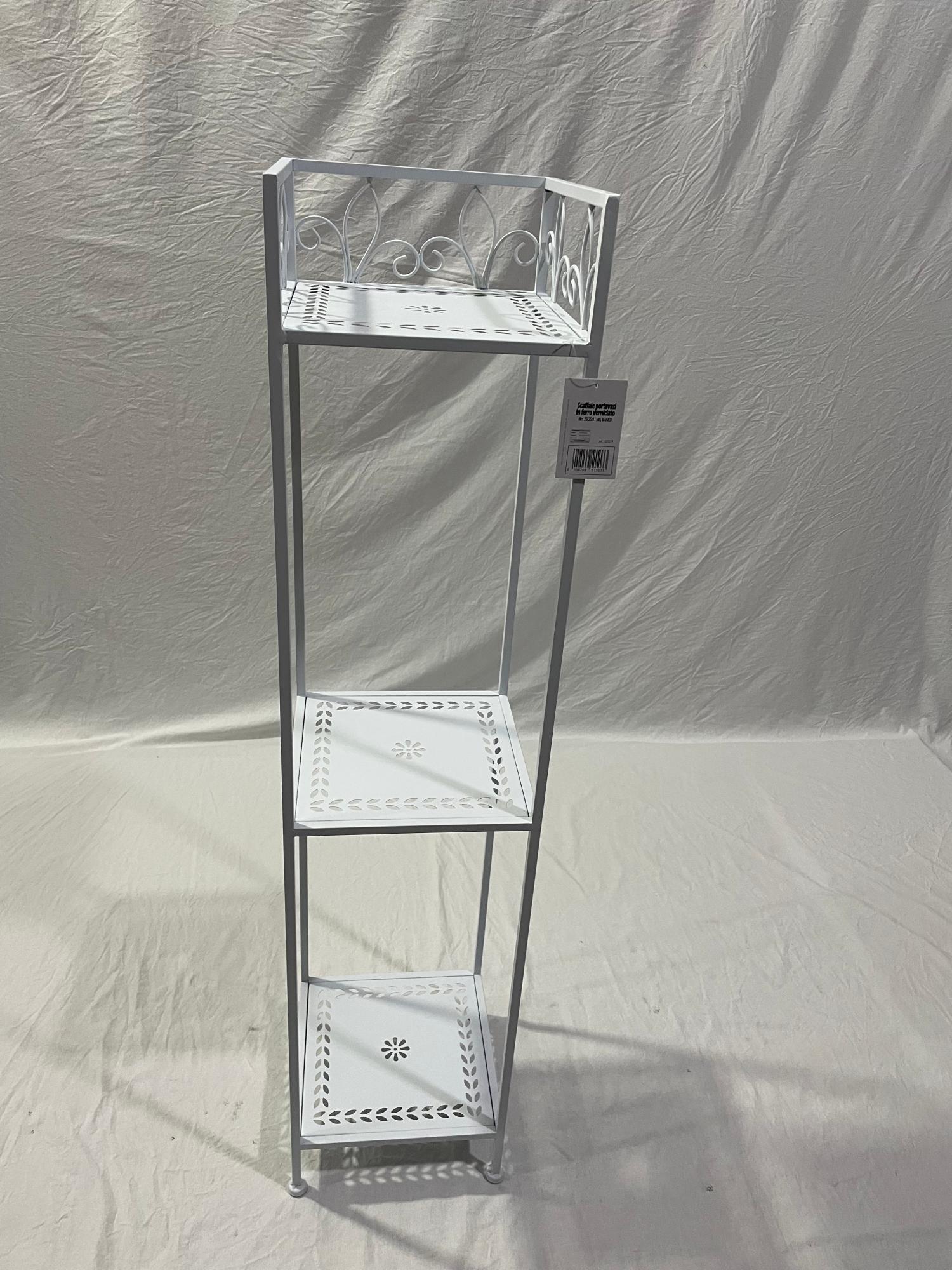 Mobile SCAFFALE P.VASI FERRO VERNICIATO 25X111C in ferro bianco L 111 ...