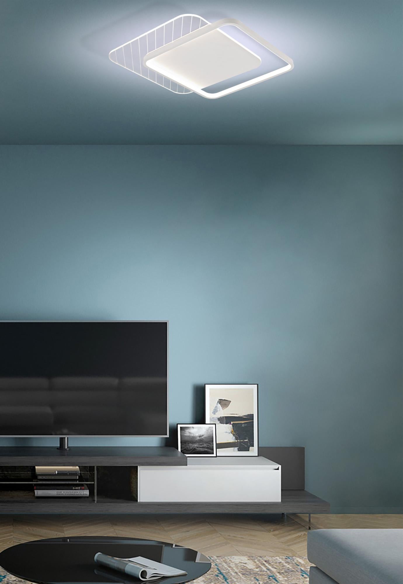 Plafoniera design LED Nadine, bianco 46x cm, luce CCT dimmerabile ...