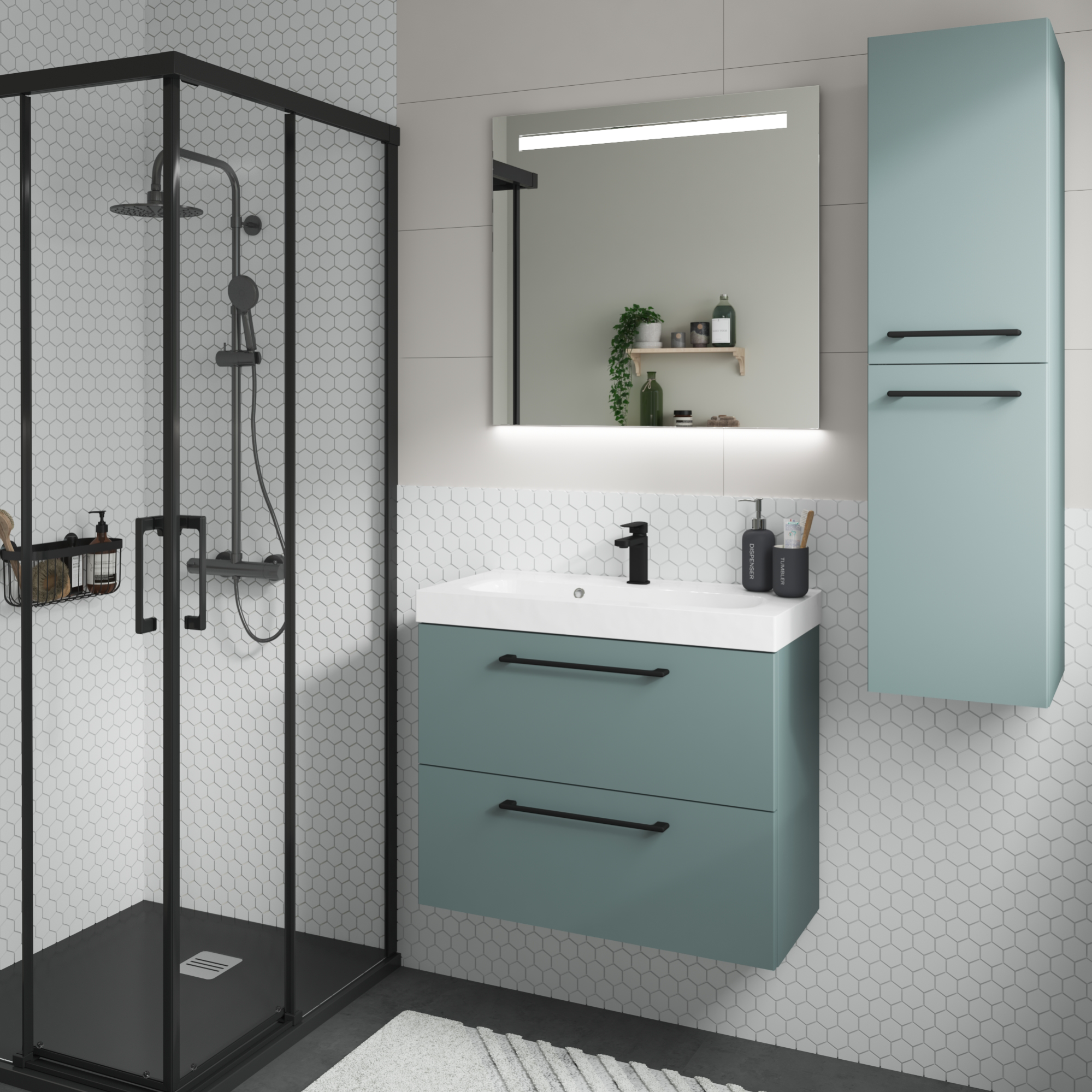 Mobile bagno Remix verde L 34.1 x P 87.8 H 12.8 cm | Leroy Merlin