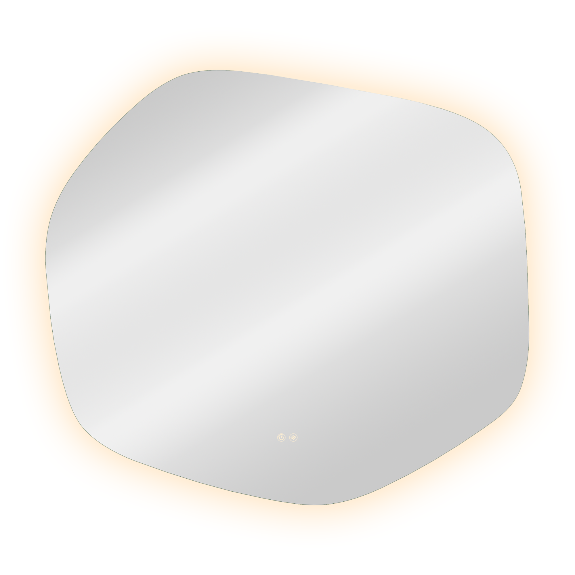 Specchio con illuminazione integrata bagno asimmetrico Meteora L 100 x ...