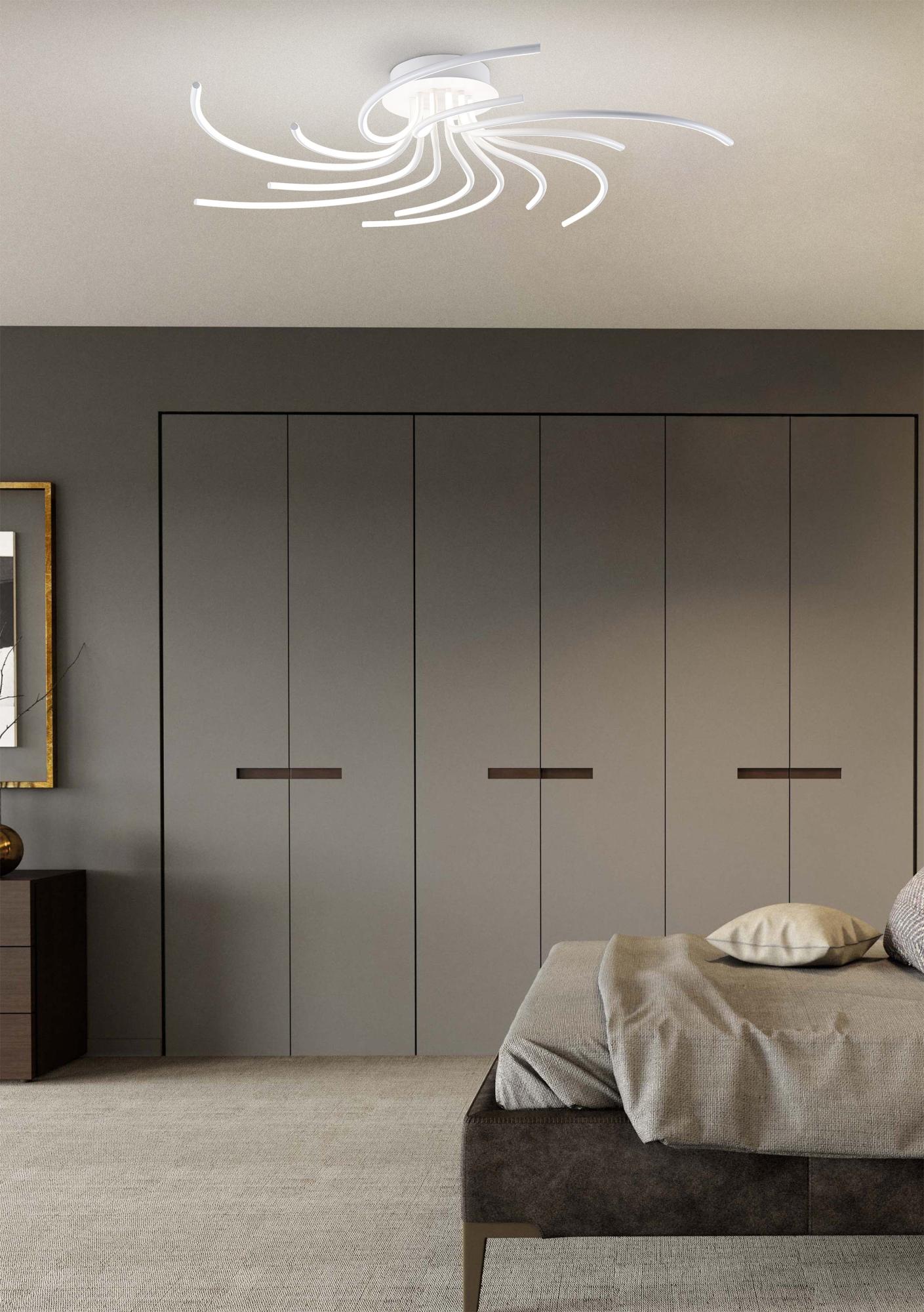 Plafoniera design Nebulosa LED dimmerabile , in alluminio, bianco D. 95 ...