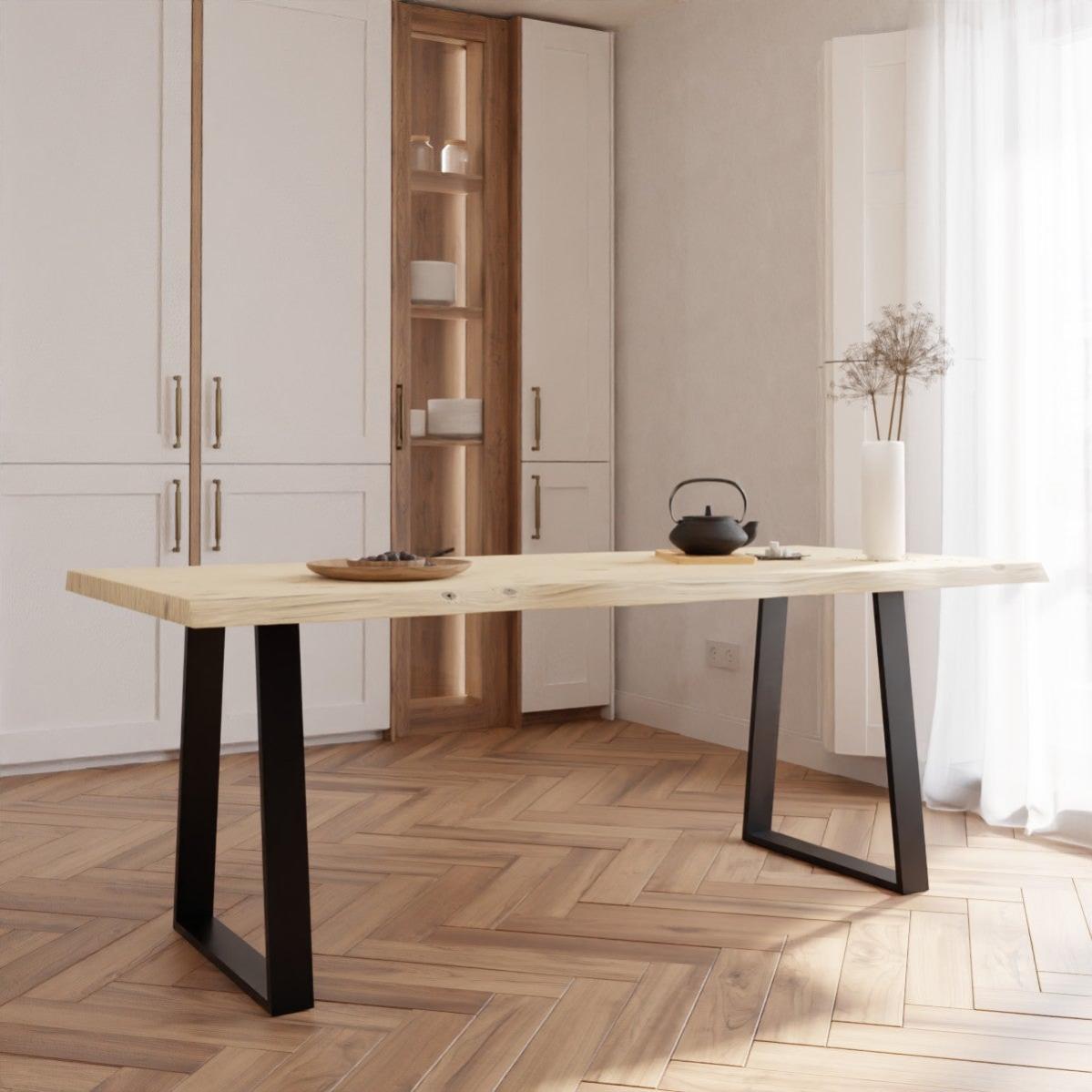 Tavolo da pranzo Trapezium in legno grezzo naturale per 8 persone L 90 ...