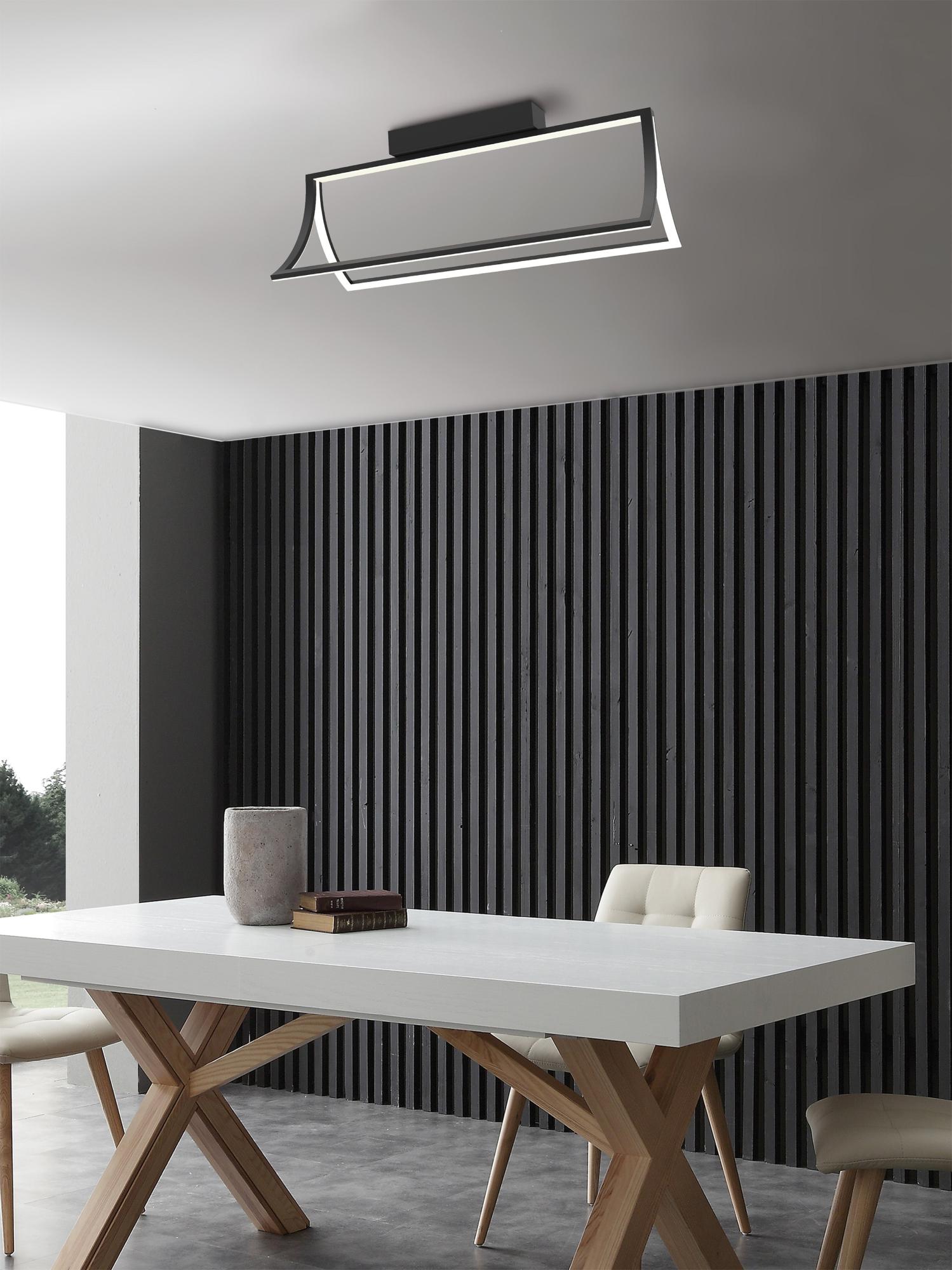Plafoniera design Opera LED dimmerabile , in metallo, acciaio inox ...