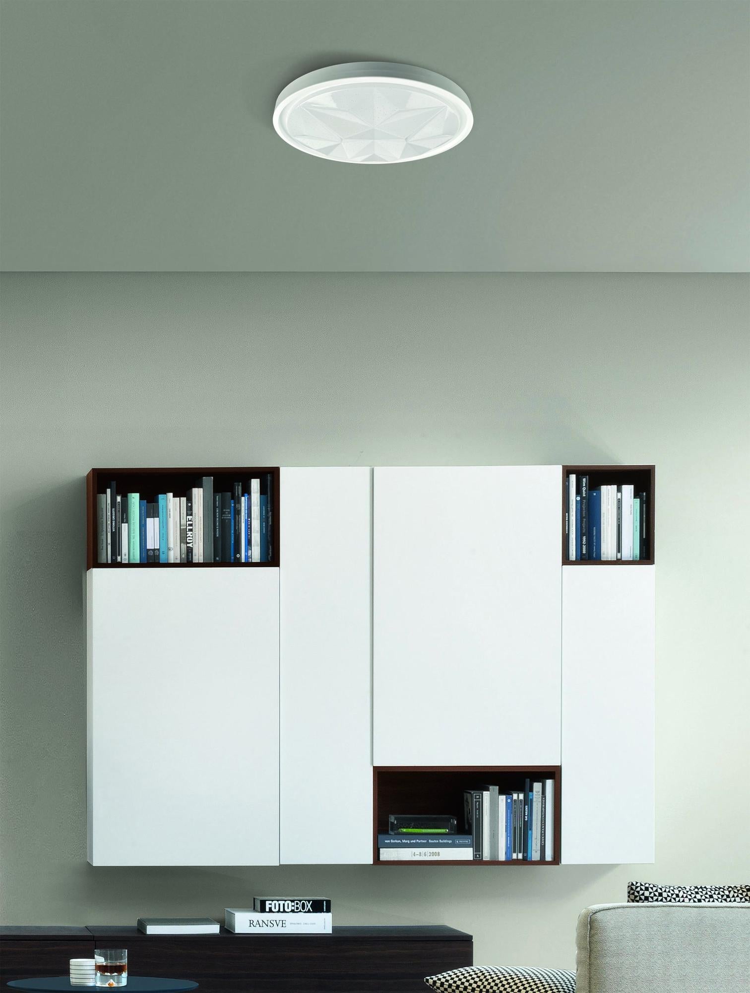 Plafoniera moderno Zaffiro LED dimmerabile , in metacrilato, bianco D ...