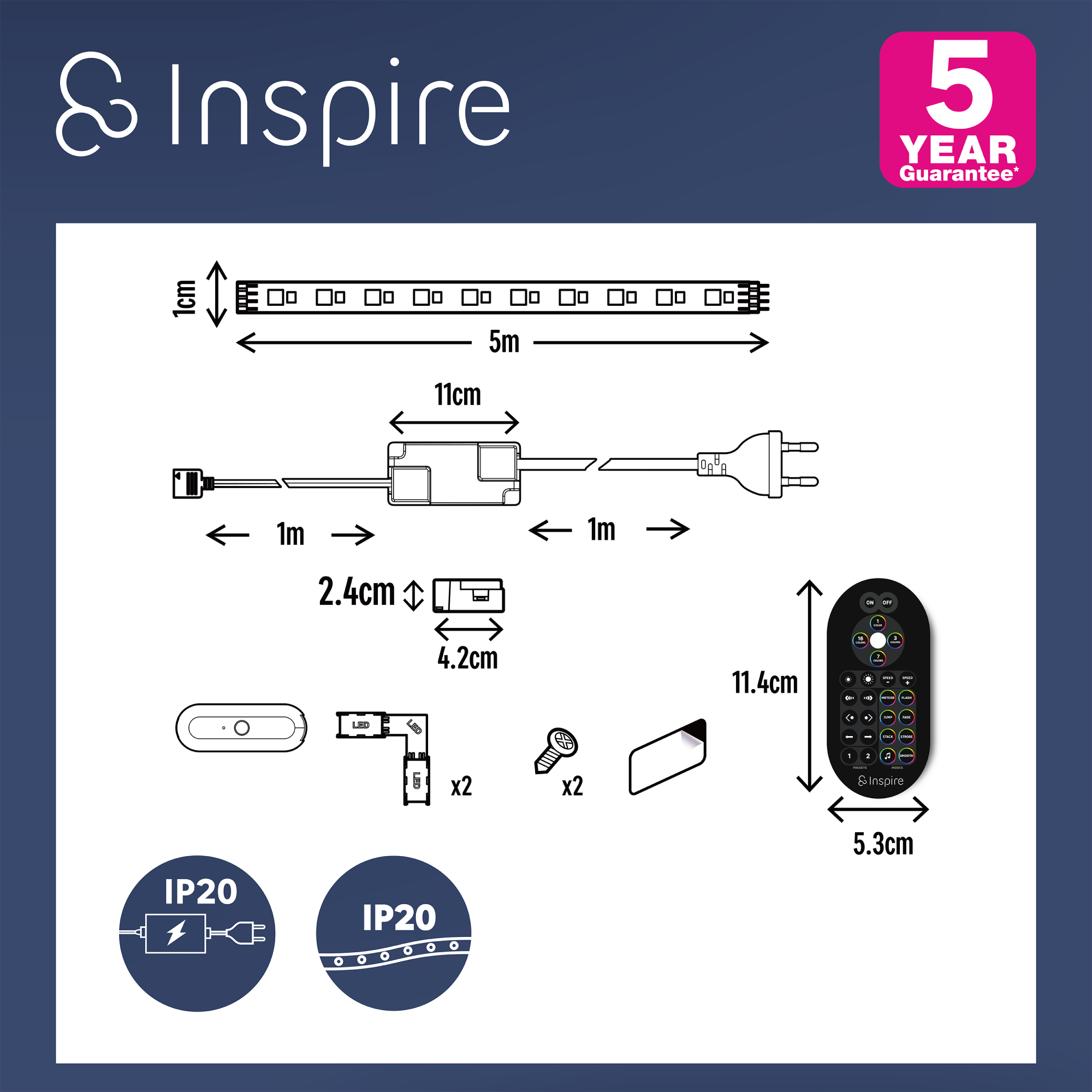Kit striscia led Cutflexi RGB Music 5m luce rgbw INSPIRE | Leroy Merlin