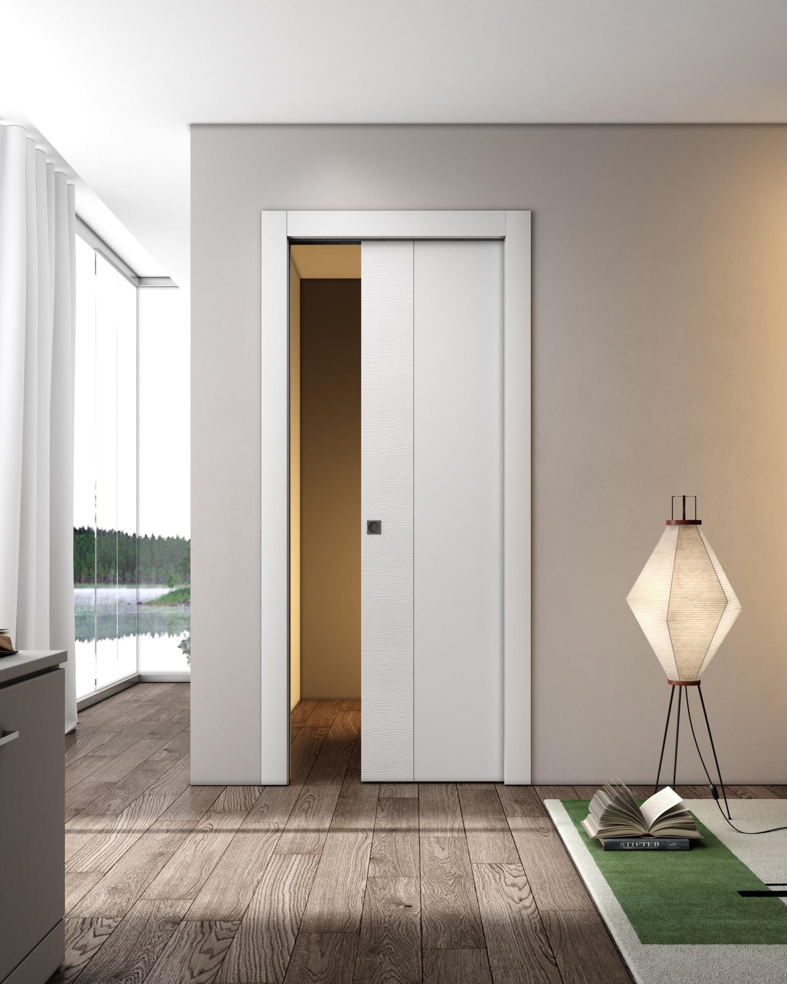 Porta scorrevole Incanto V bianco latte L 70 x H 210 cm reversibile ...