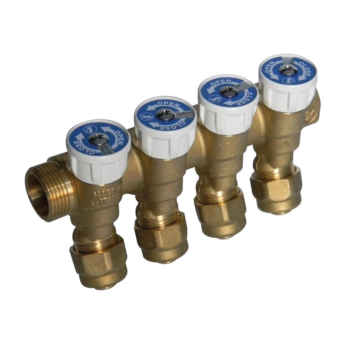 Collettore semplice GIACOMINI 4 vie in uscita Maschio in ingresso M 3/4" | Leroy Merlin