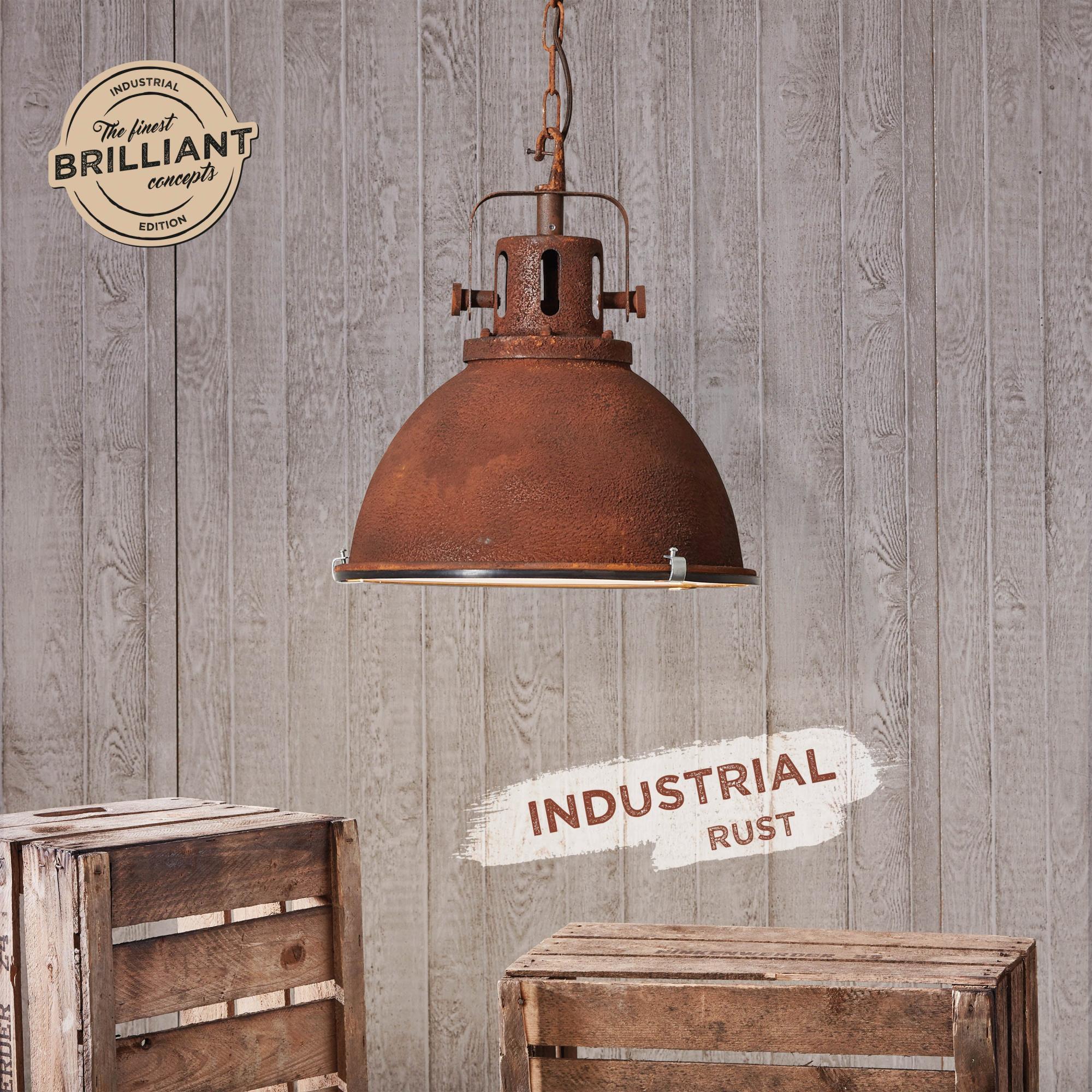 Lampadario Industriale Jesper ruggine in metallo, D. 38 cm, BRILLIANT ...