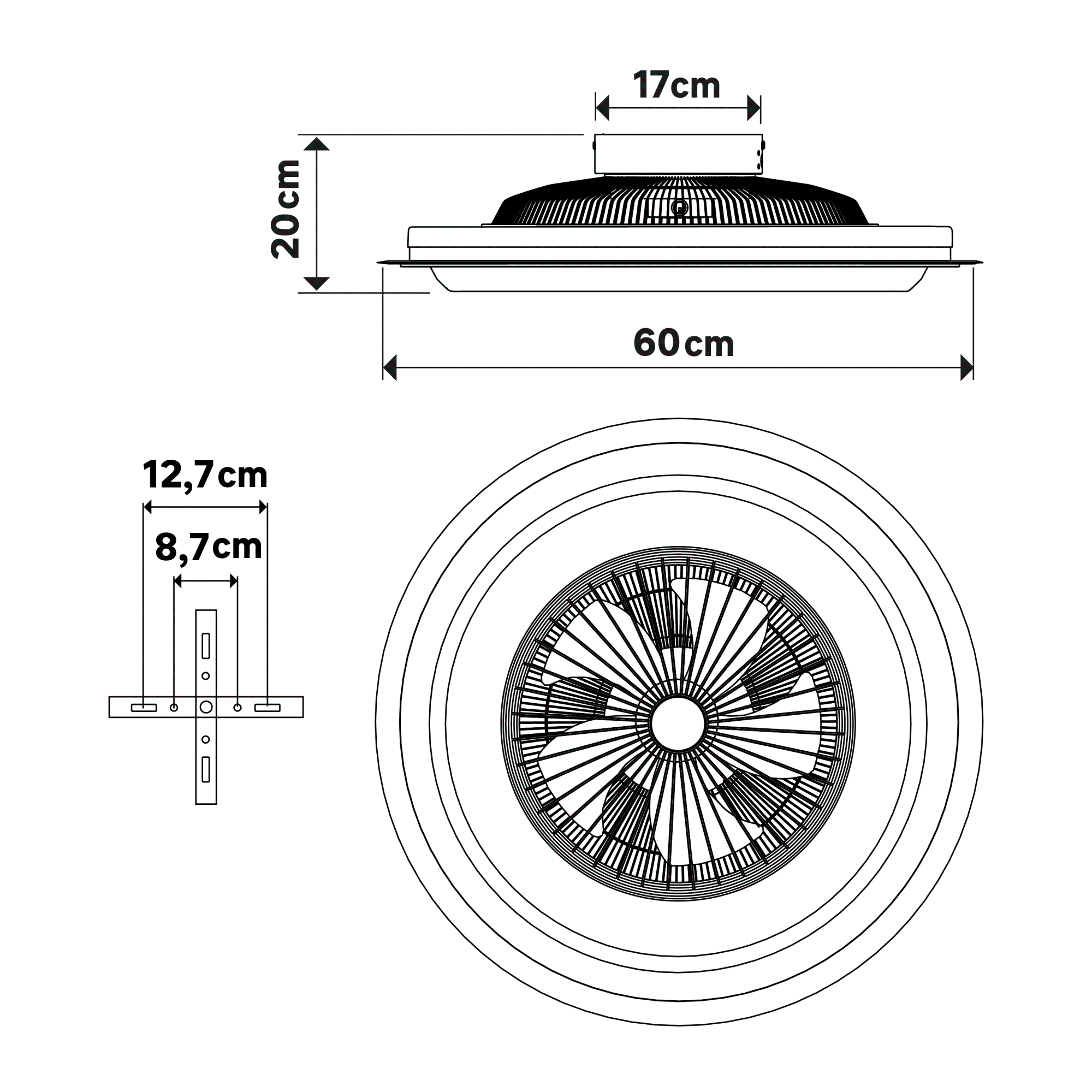 Ventilatore da soffitto Majola, nero, Ø 60 cm, CCT, dimmerabile ...