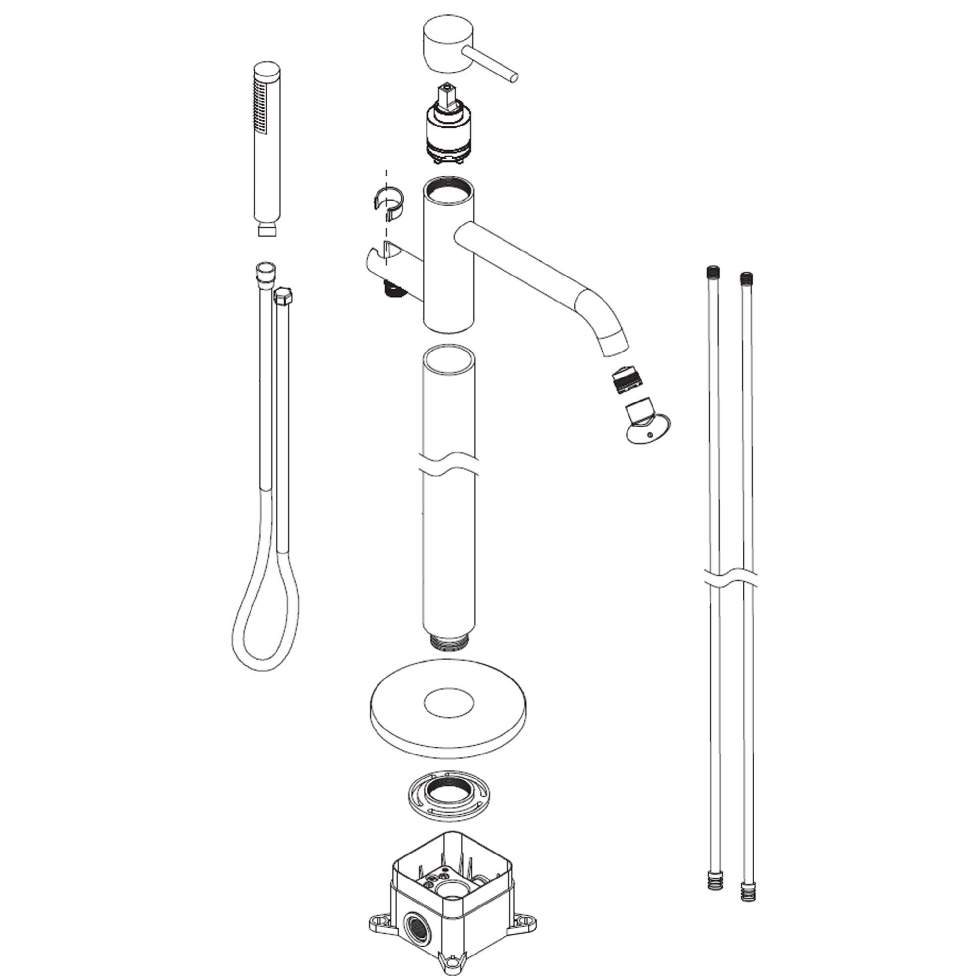 Rubinetto per vasca LOOP nero opaco opaco | Leroy Merlin