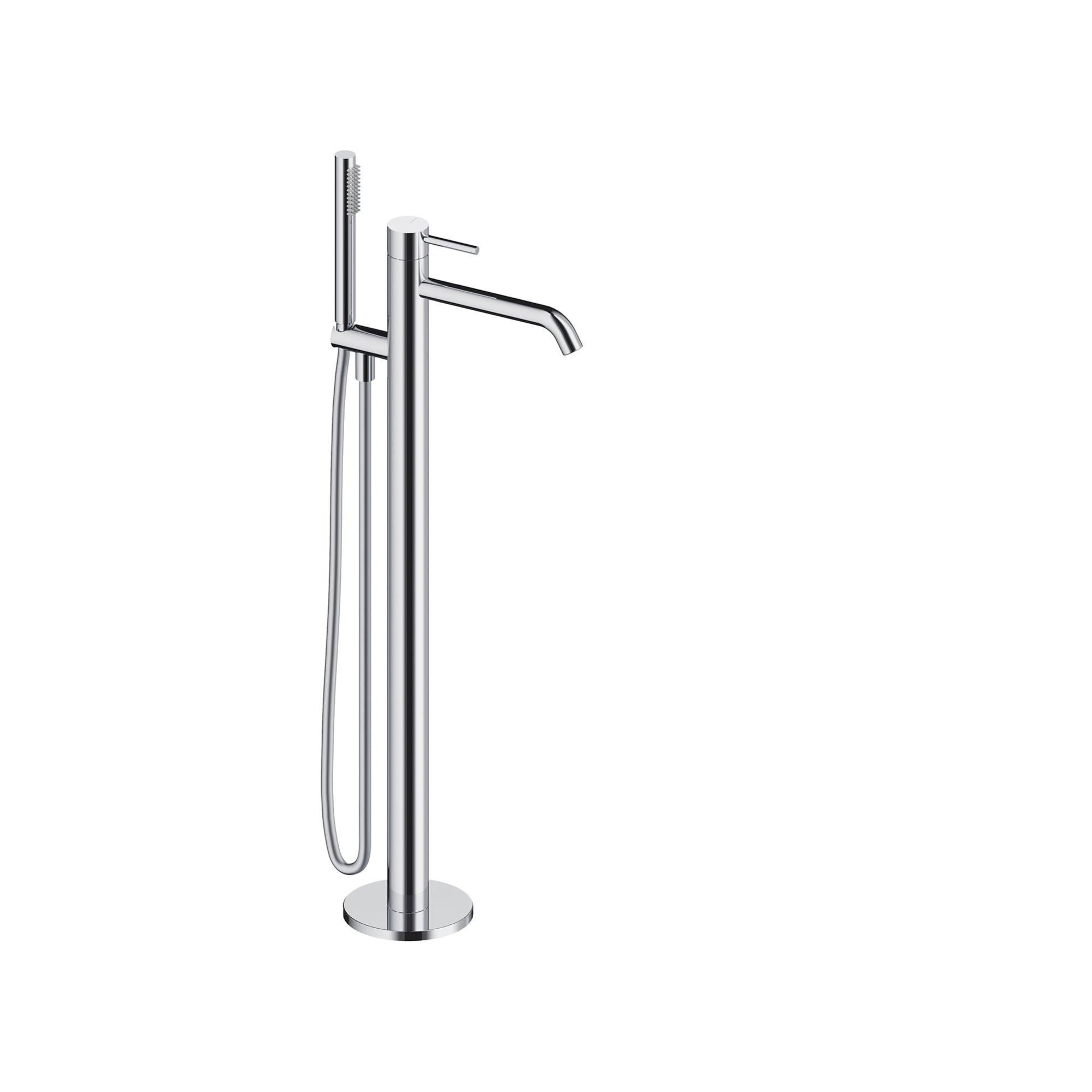 Rubinetto per vasca LOOP cromato effetto inox spazzolato | Leroy Merlin