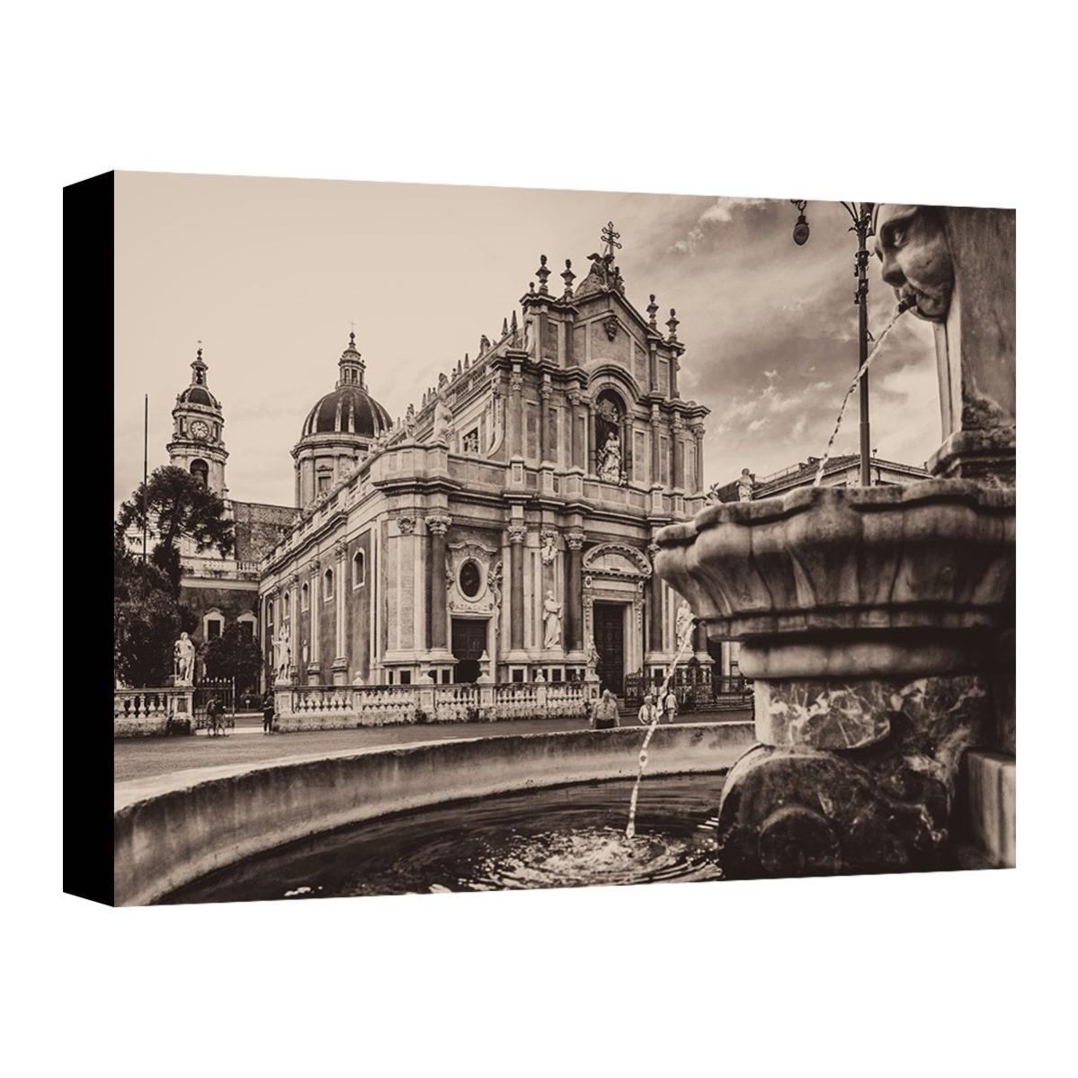Tela su tela Catania Duomo Seppia 35x24 cm | Leroy Merlin