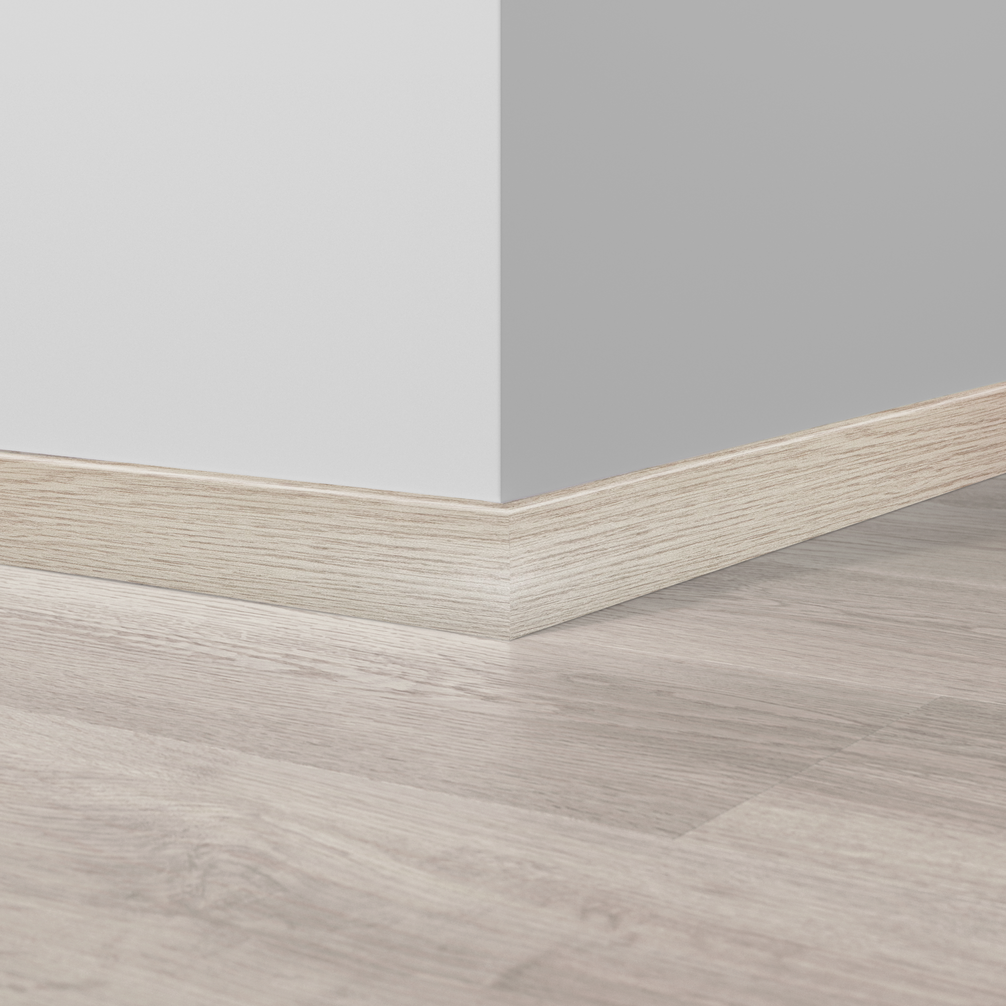 Battiscopa STIQ XL 810 WOOD in polistirene rivestito melamina beige ...