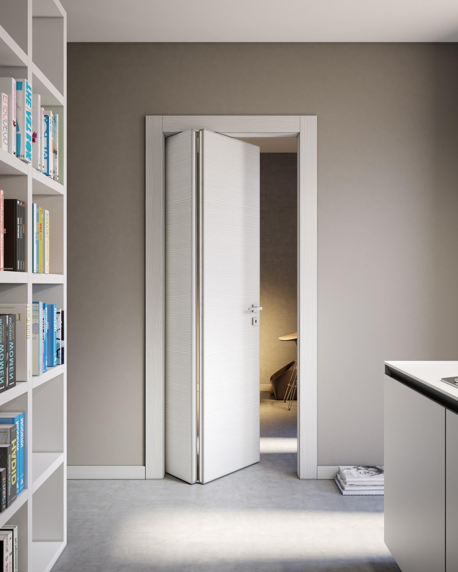 Porta pieghevole a libro asimmetrica Rimini bianco matrix L 70 x H 210 ...