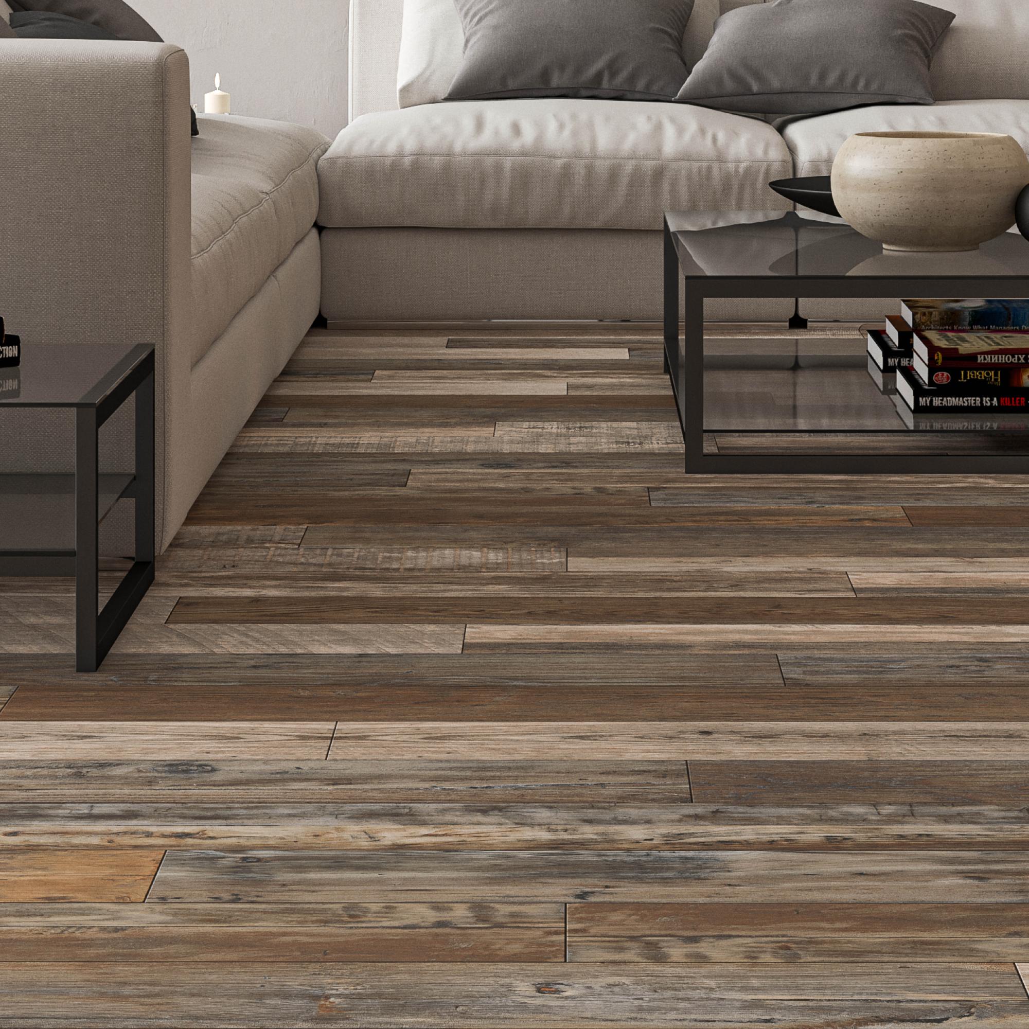 Piastrella da pavimento interno rettificato FIREWOOD in gres naturale ...