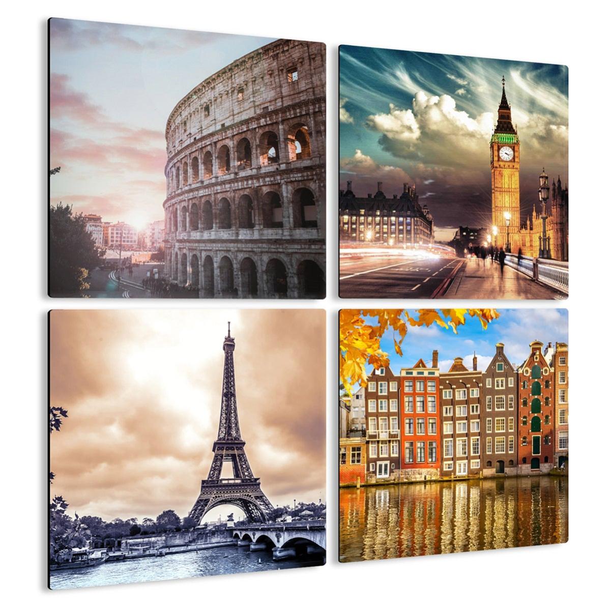 Stampa su mdf Multipannello Capitali 59.4x59.4 cm 4 pezzi | Leroy Merlin